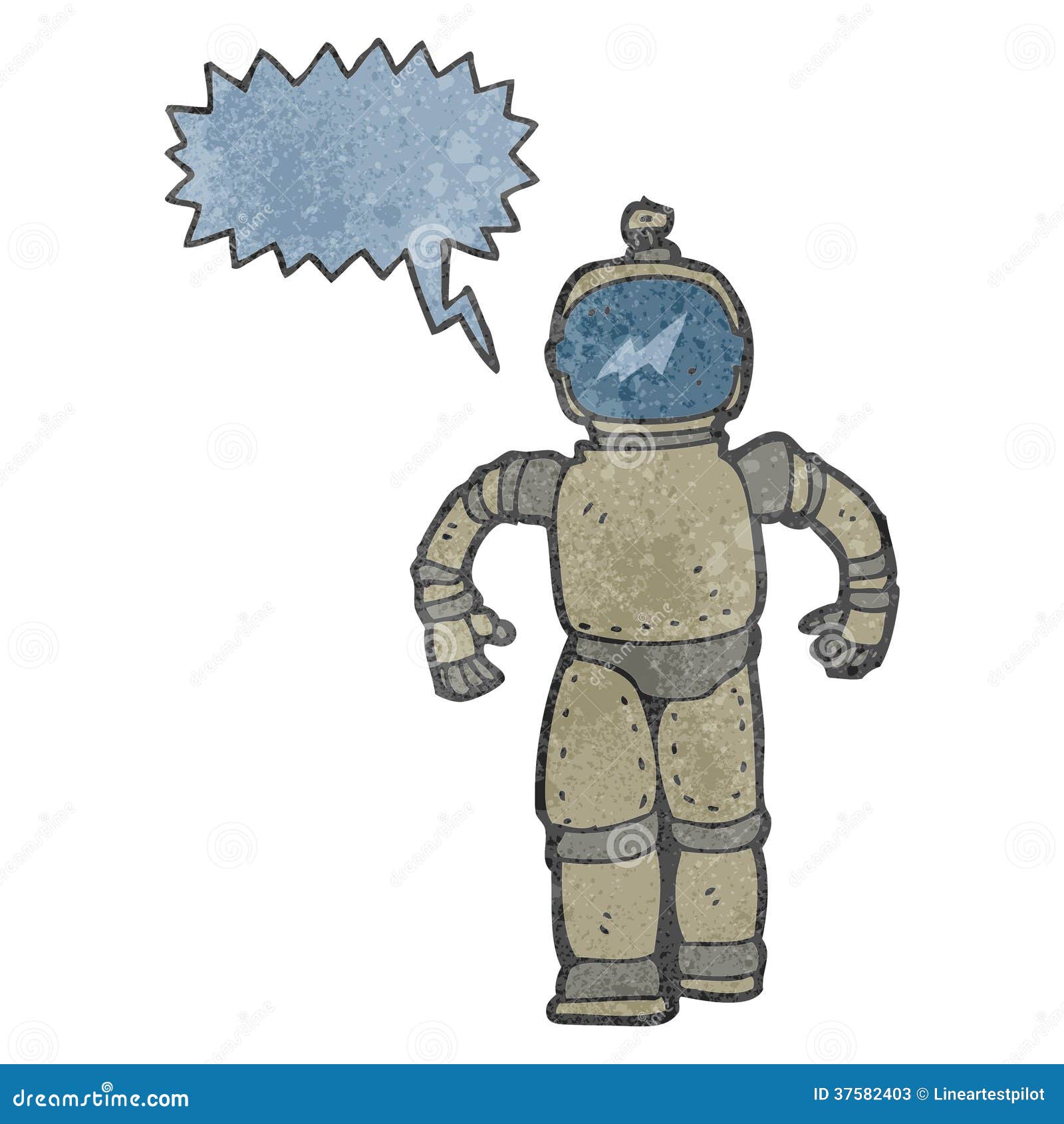 Retro cartoon astronaut stock vector. Illustration of hand - 37582403