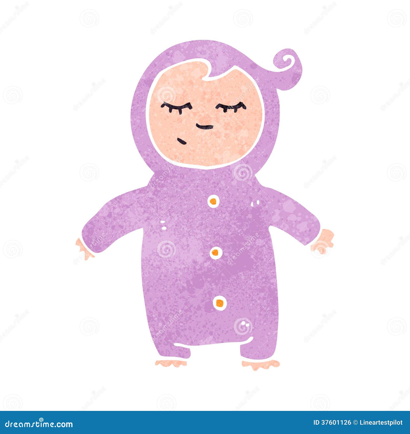 Retro cartoon baby stock vector. Illustration of watercolor - 37601126
