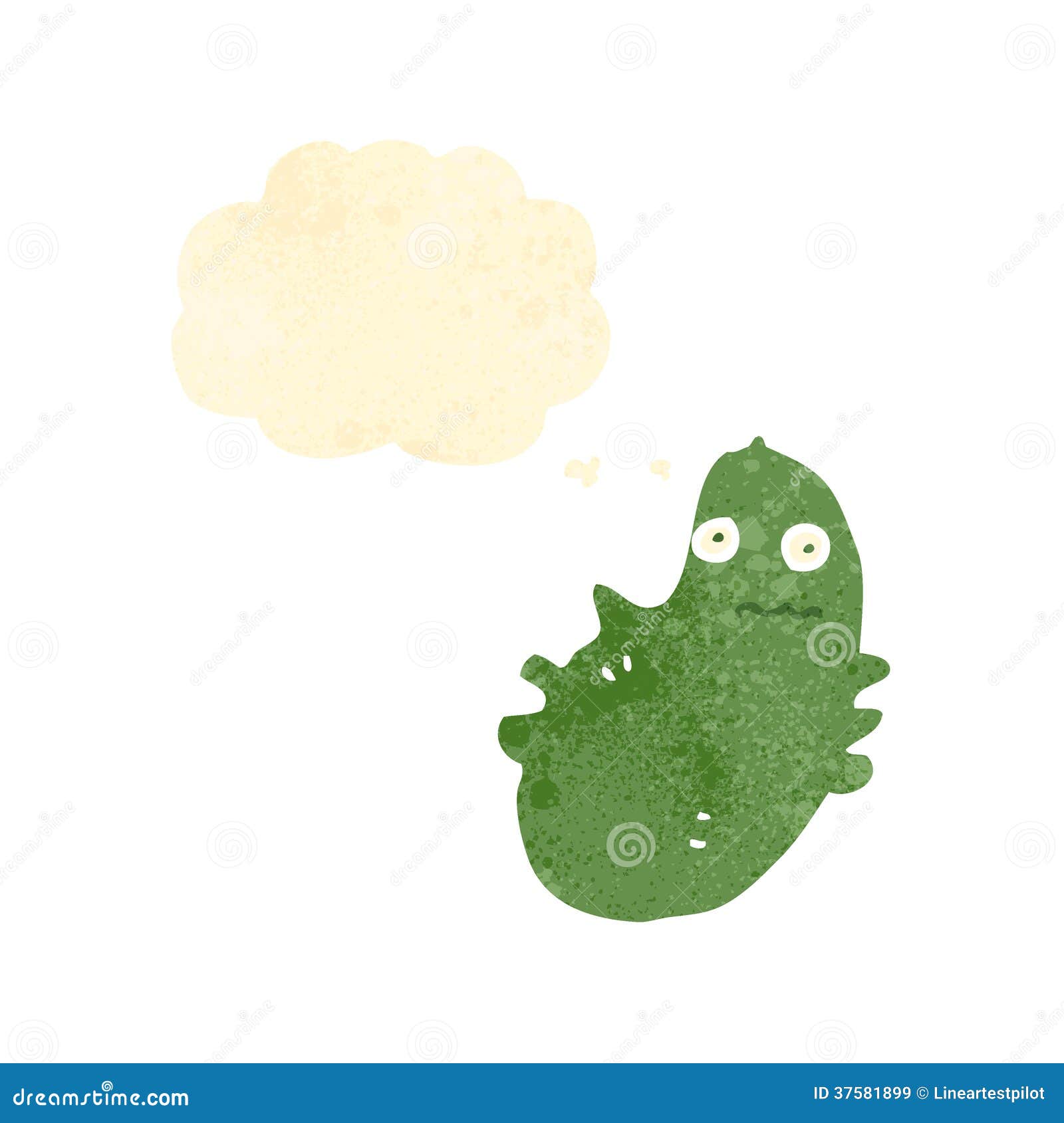 Retro Cartoon Bacteria with Thought Bubble Stock Vector - Illustration ...