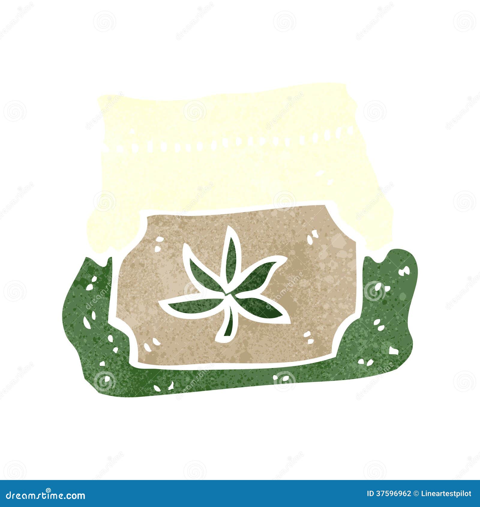 Retro cartoon bag of weed stock illustration. Illustration of weed ...
