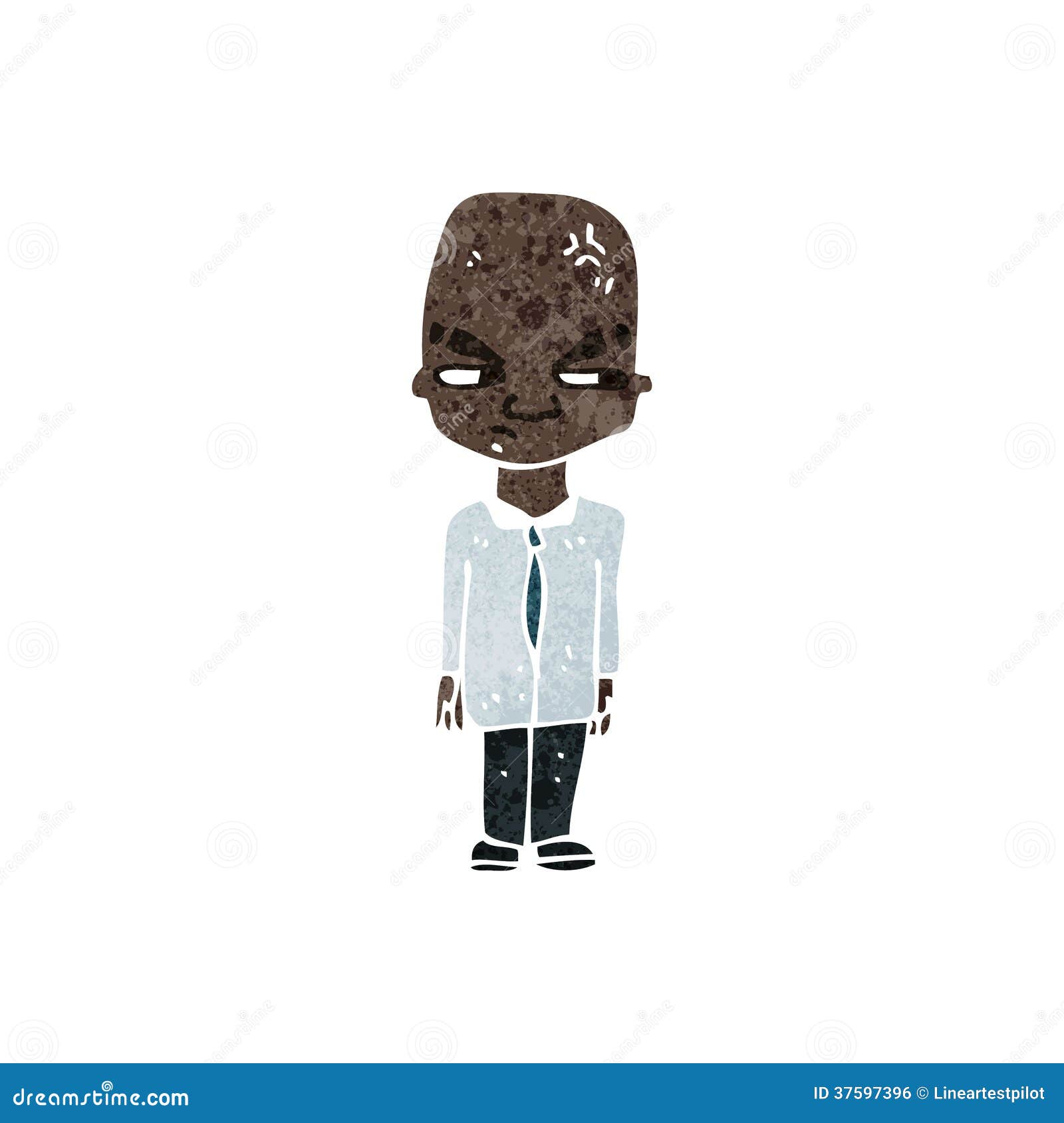 Retro cartoon bald man stock vector. Illustration of grunge - 37597396