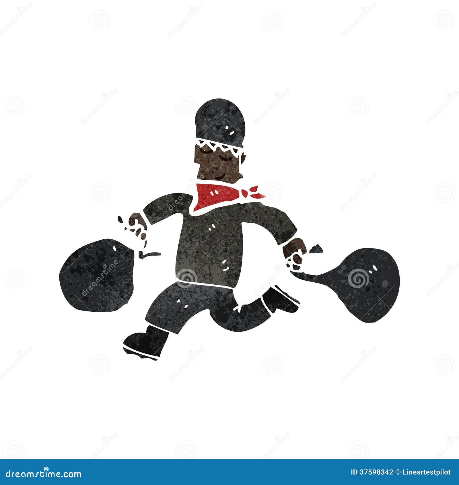 Retro cartoon bank robber stock vector. Illustration of funny - 37598342