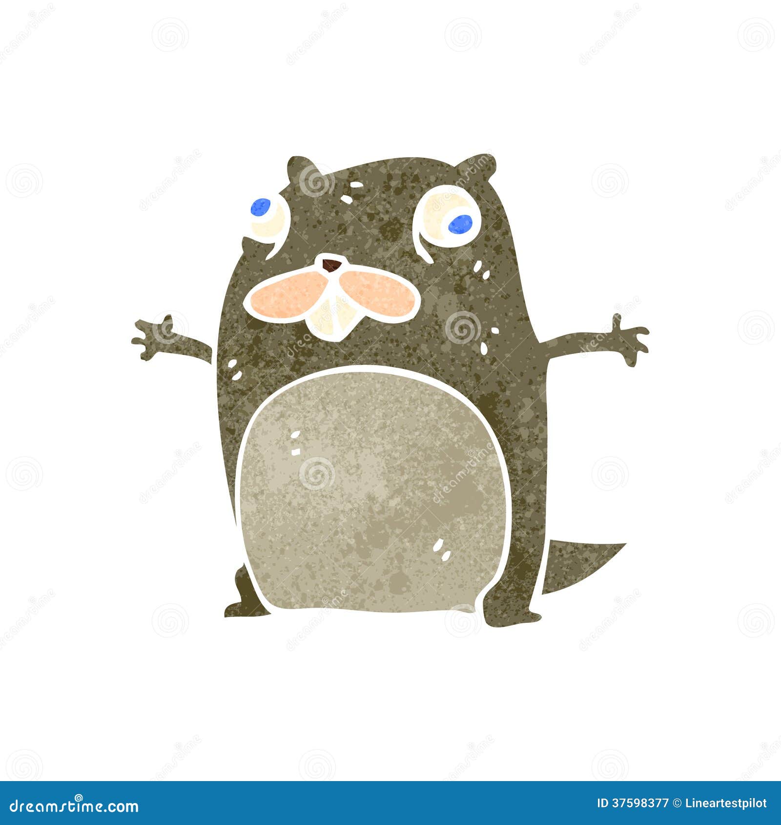 Retro cartoon beaver stock vector. Illustration of drawn - 37598377