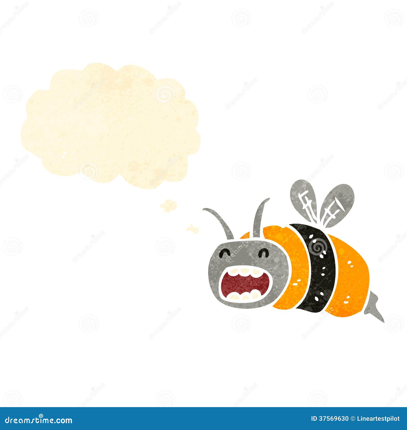 Retro cartoon bee stock vector. Illustration of speech - 37569630
