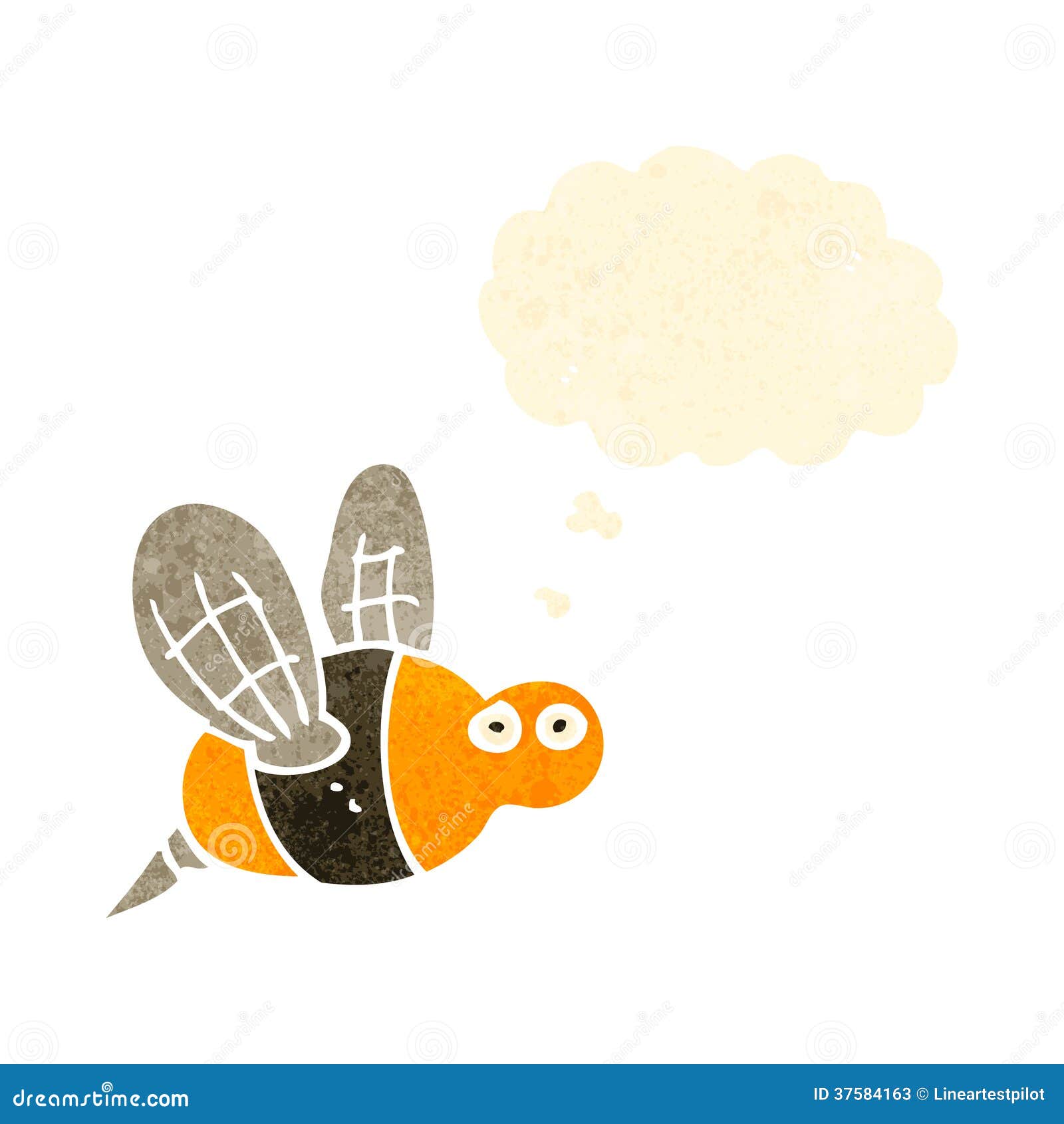 Retro cartoon bee stock illustration. Illustration of watercolor - 37584163