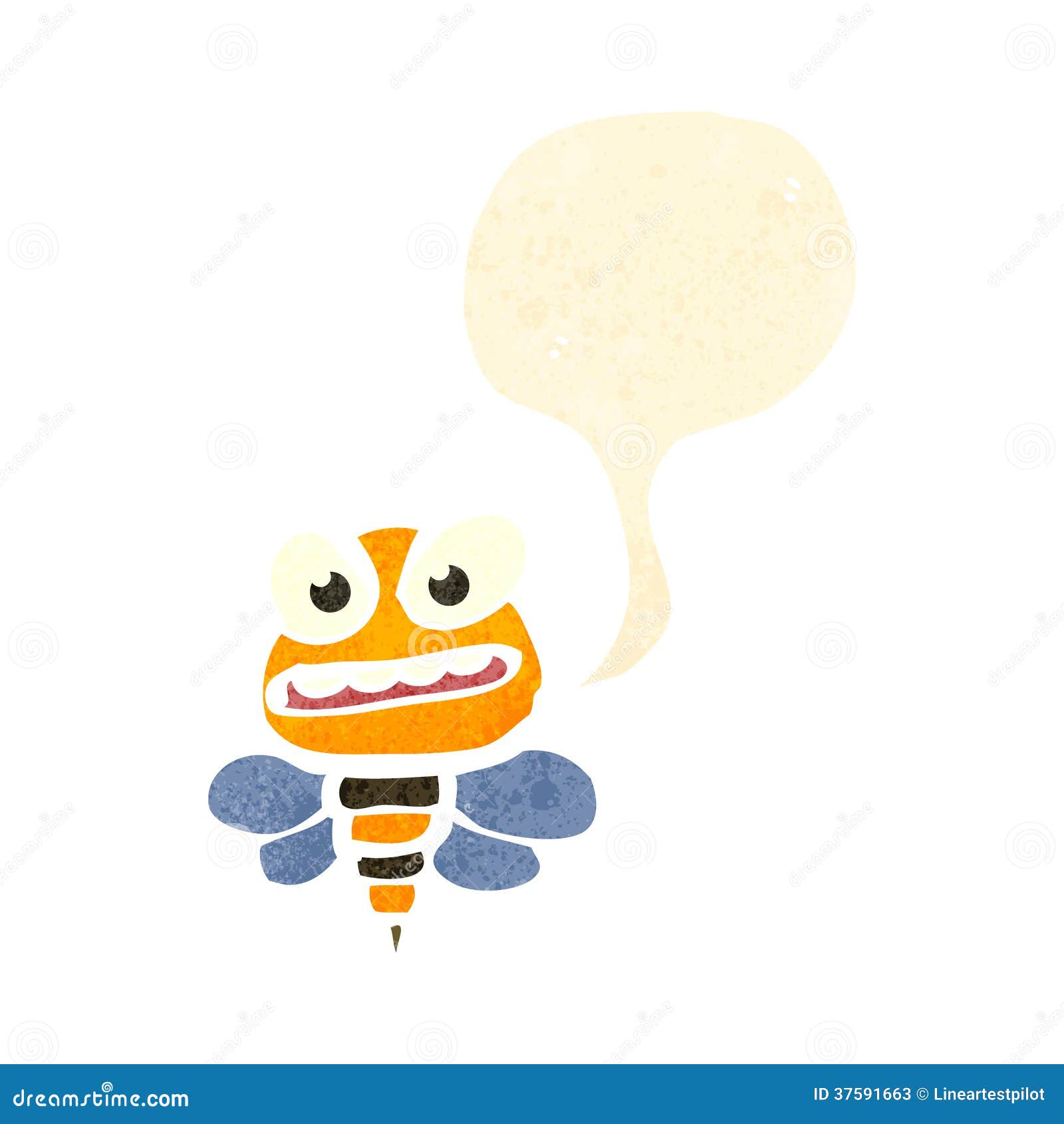 Retro cartoon bee stock vector. Illustration of texture - 37591663