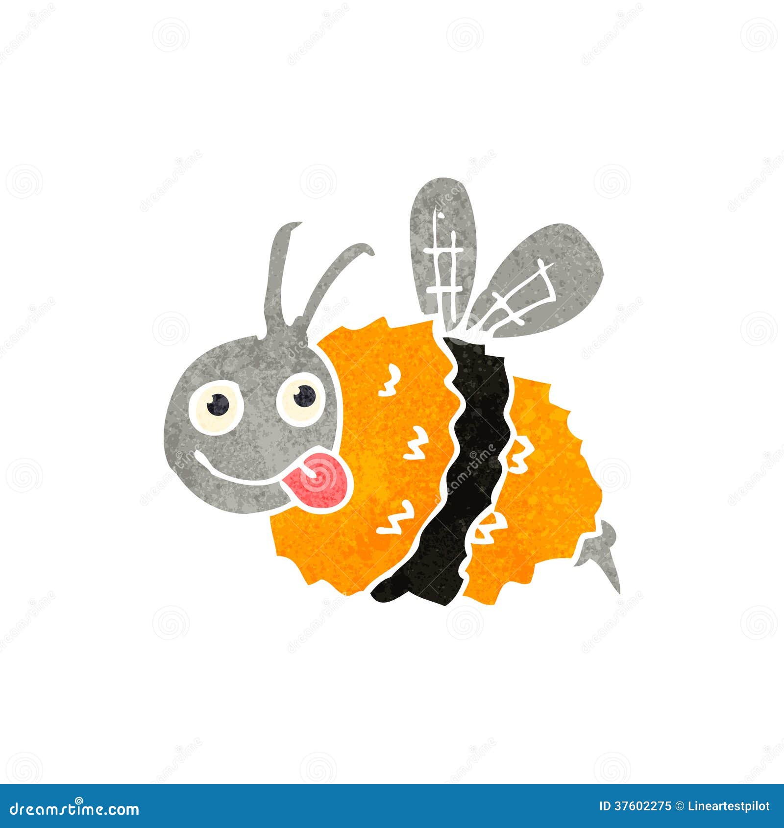 Retro cartoon bee stock illustration. Illustration of painted - 37602275