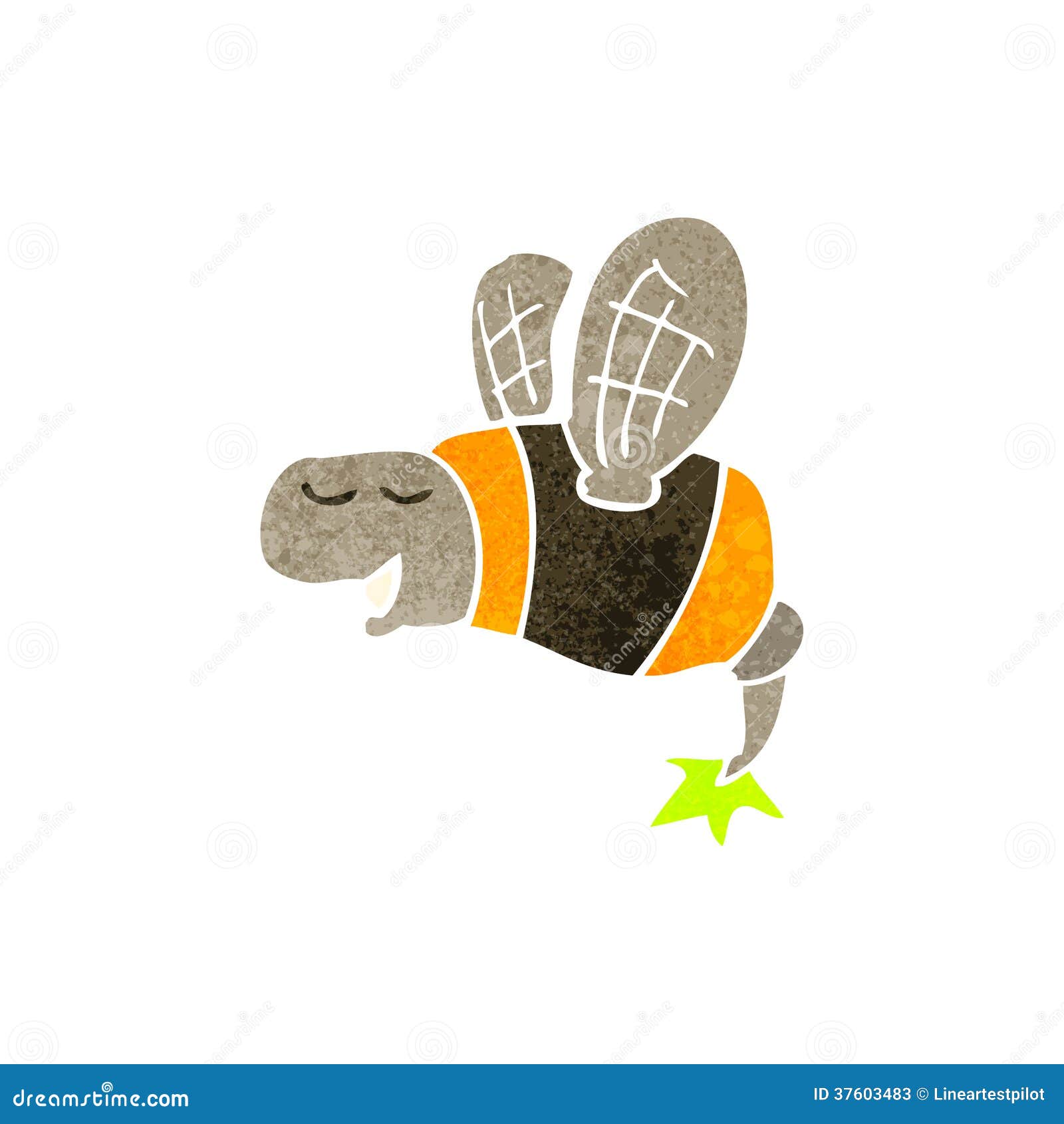 Retro cartoon bee stock illustration. Illustration of hand - 37603483