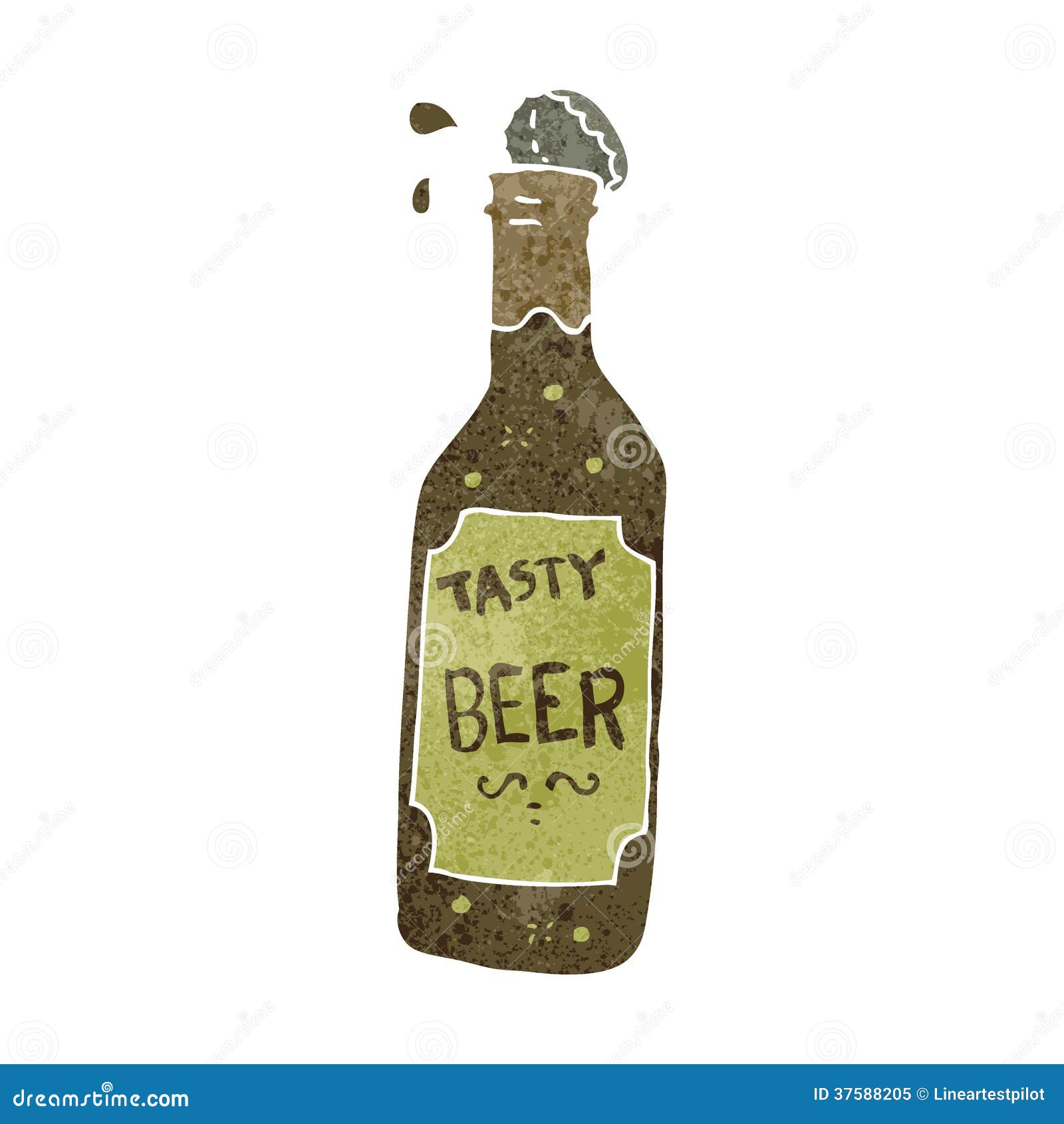 Retro cartoon beer bottle stock vector. Illustration of painted - 37588205