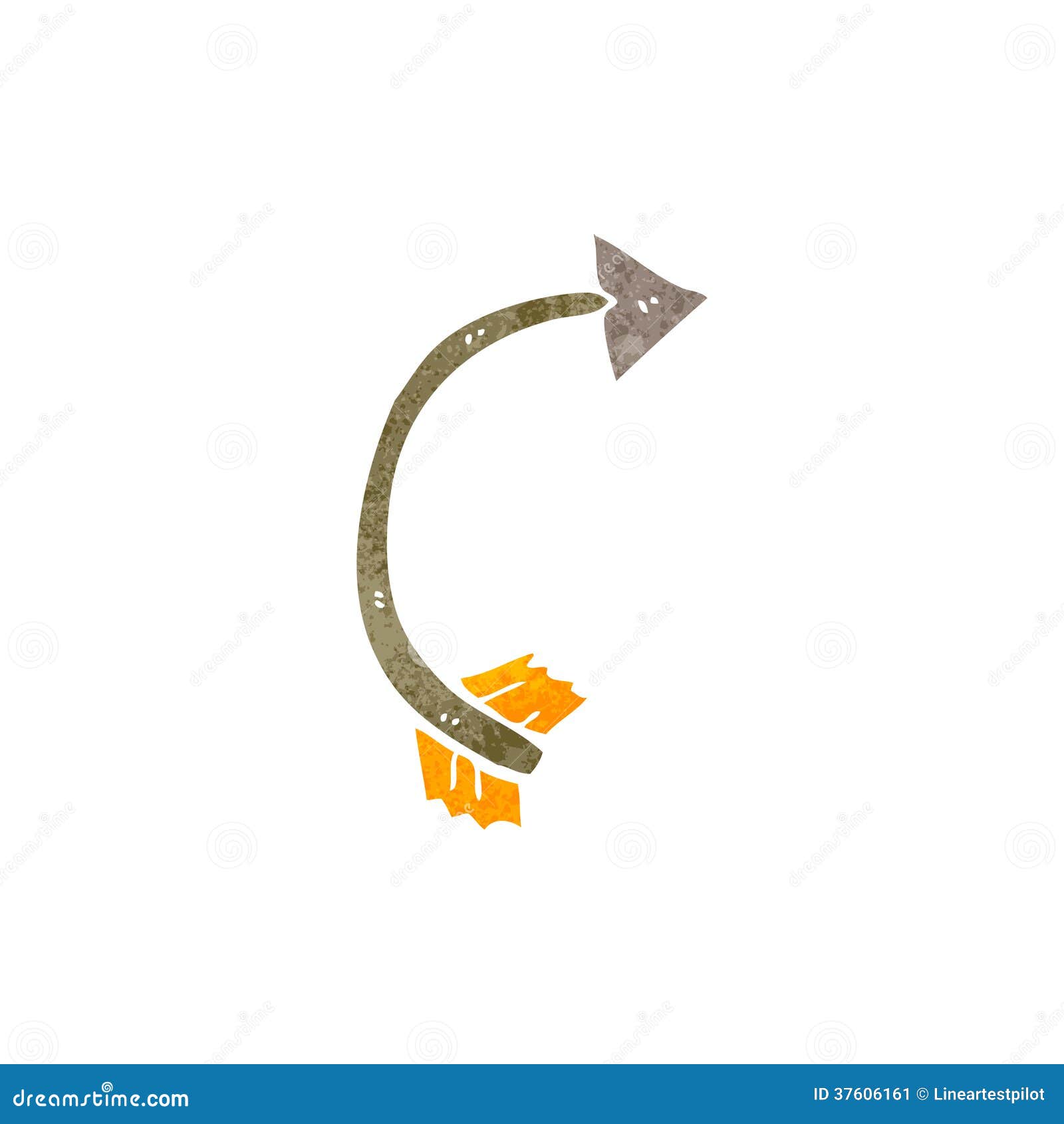 Retro cartoon bent arrow stock illustration. Illustration of textured ...