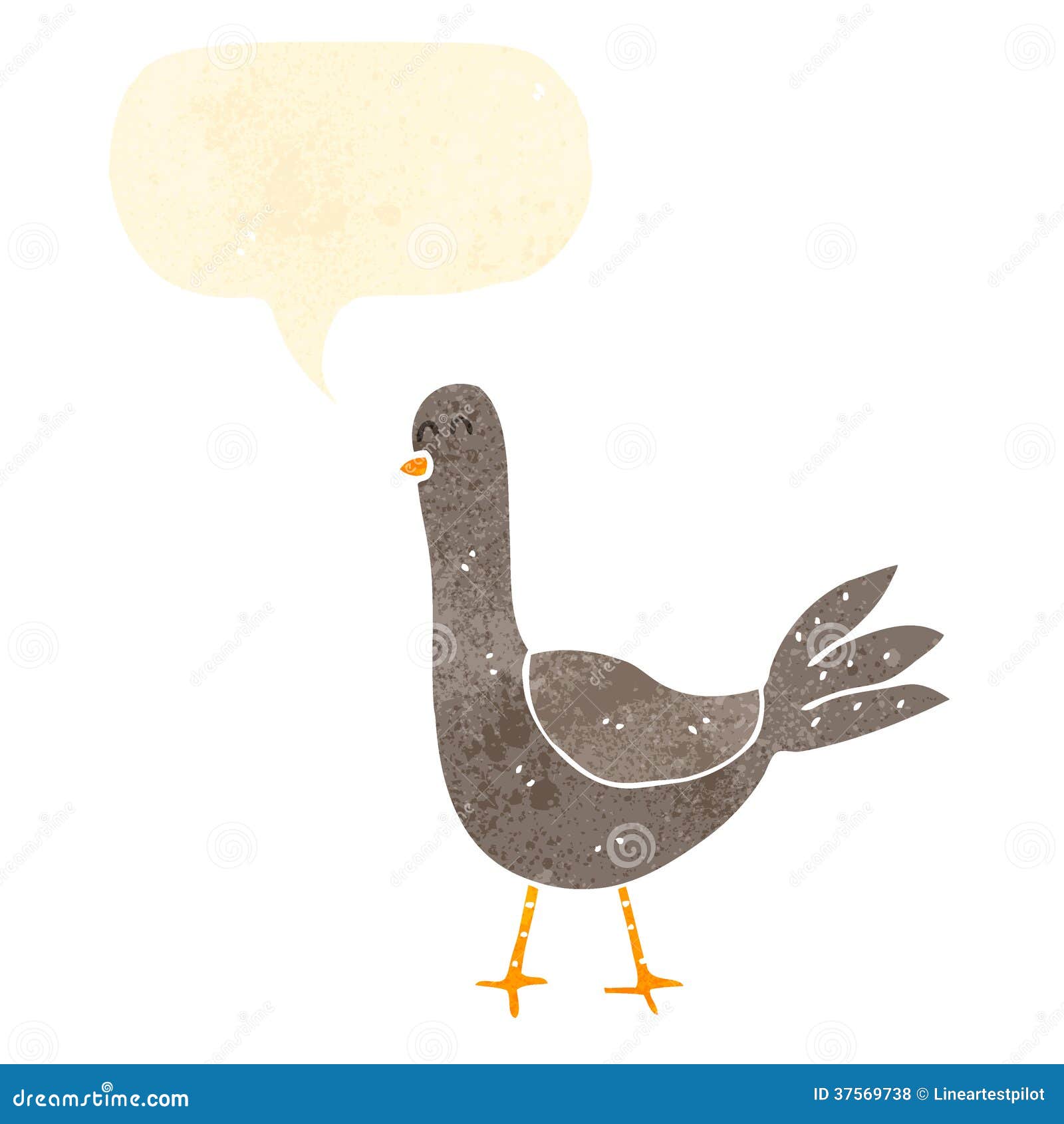 Retro cartoon bird stock vector. Illustration of bubble - 37569738