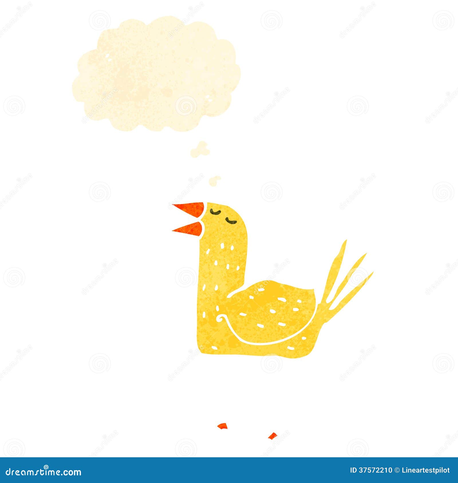 Retro cartoon bird stock vector. Illustration of thought - 37572210