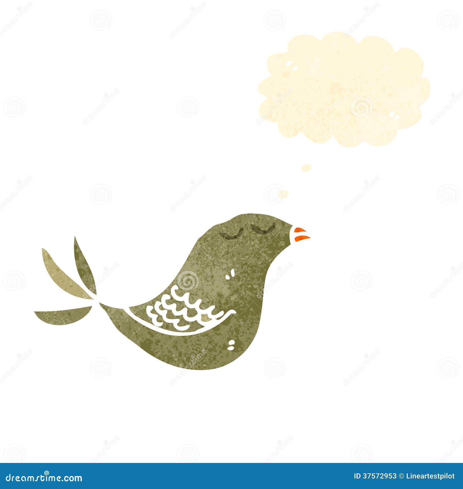 Retro cartoon bird stock vector. Illustration of drawn - 37572953
