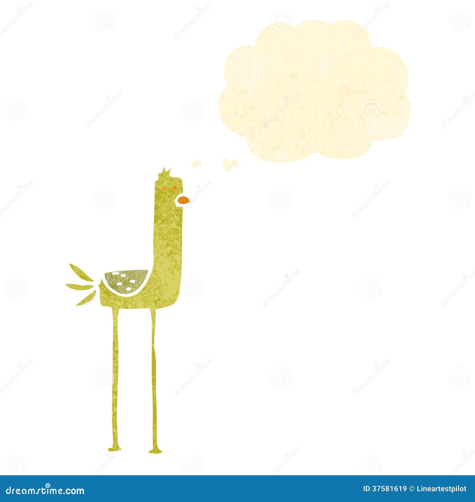 Retro cartoon bird, stock vector. Illustration of drawing - 37581619