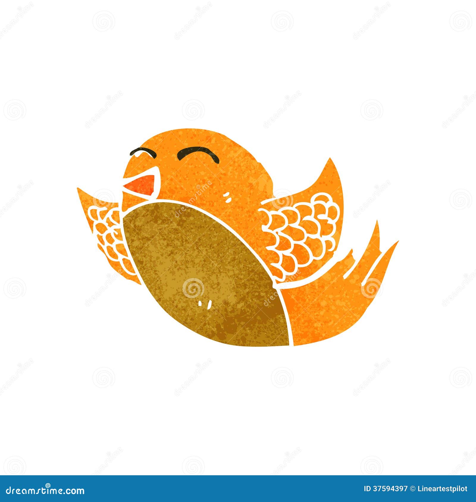 Retro cartoon bird stock vector. Illustration of watercolor - 37594397