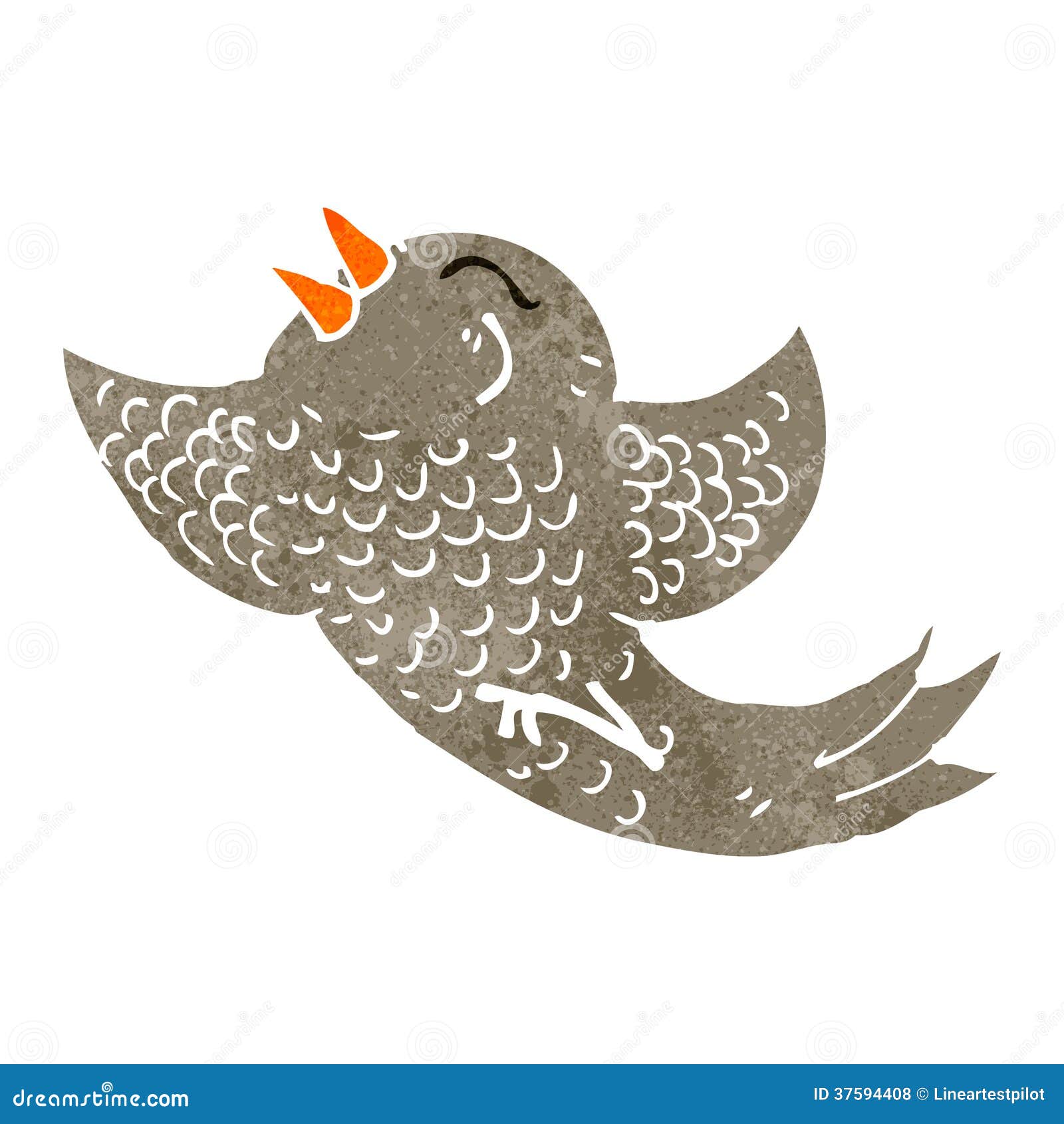 Retro cartoon bird stock vector. Illustration of artwork - 37594408