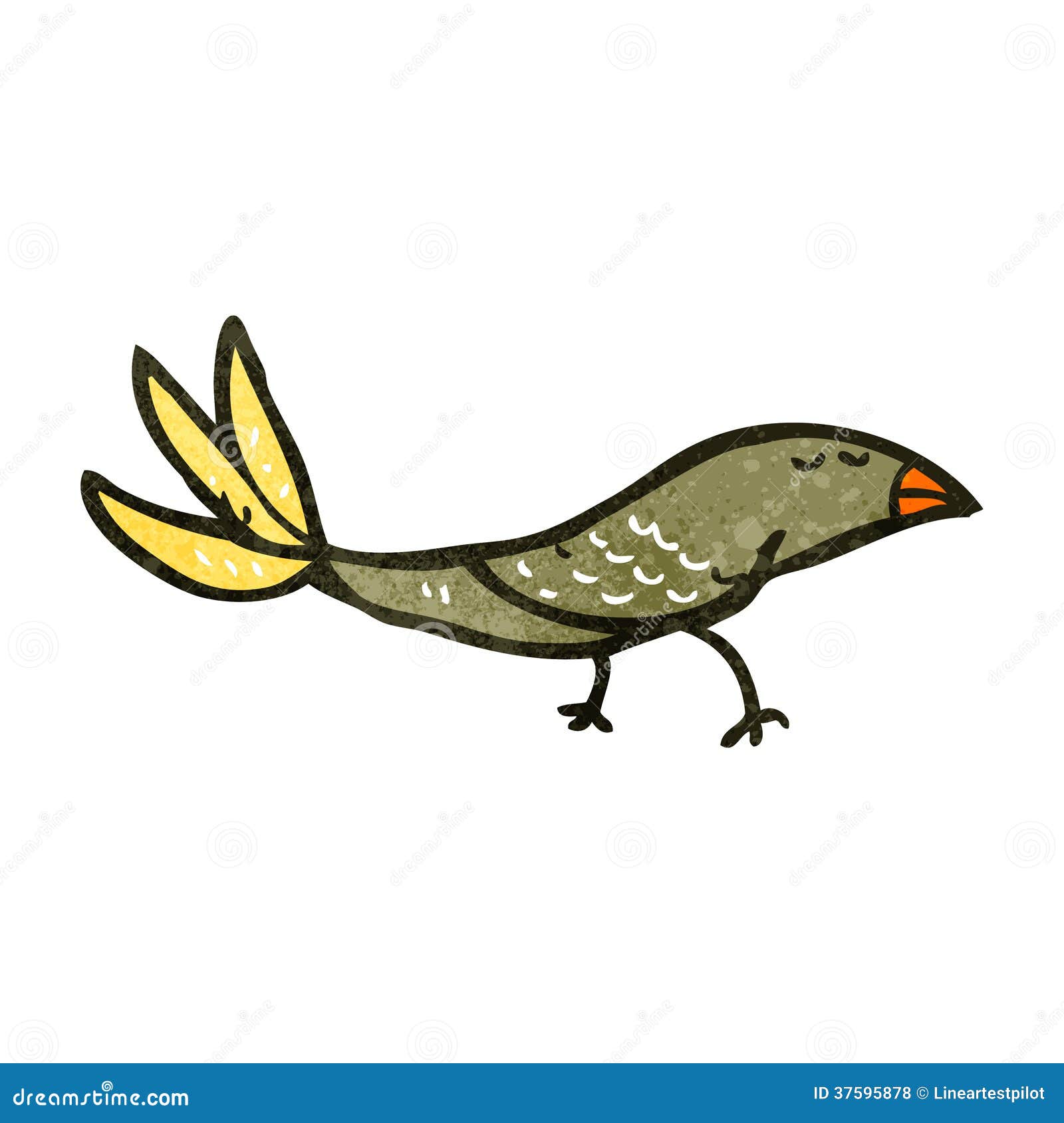 Retro cartoon bird stock vector. Illustration of bird - 37595878