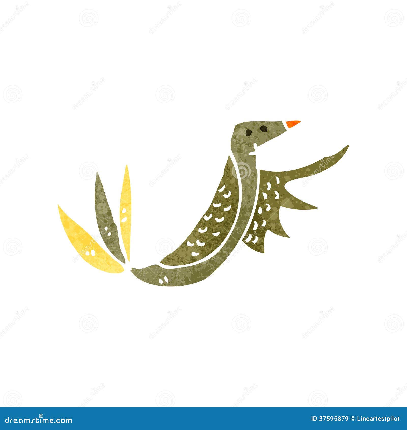 Retro cartoon bird stock vector. Illustration of texture - 37595879