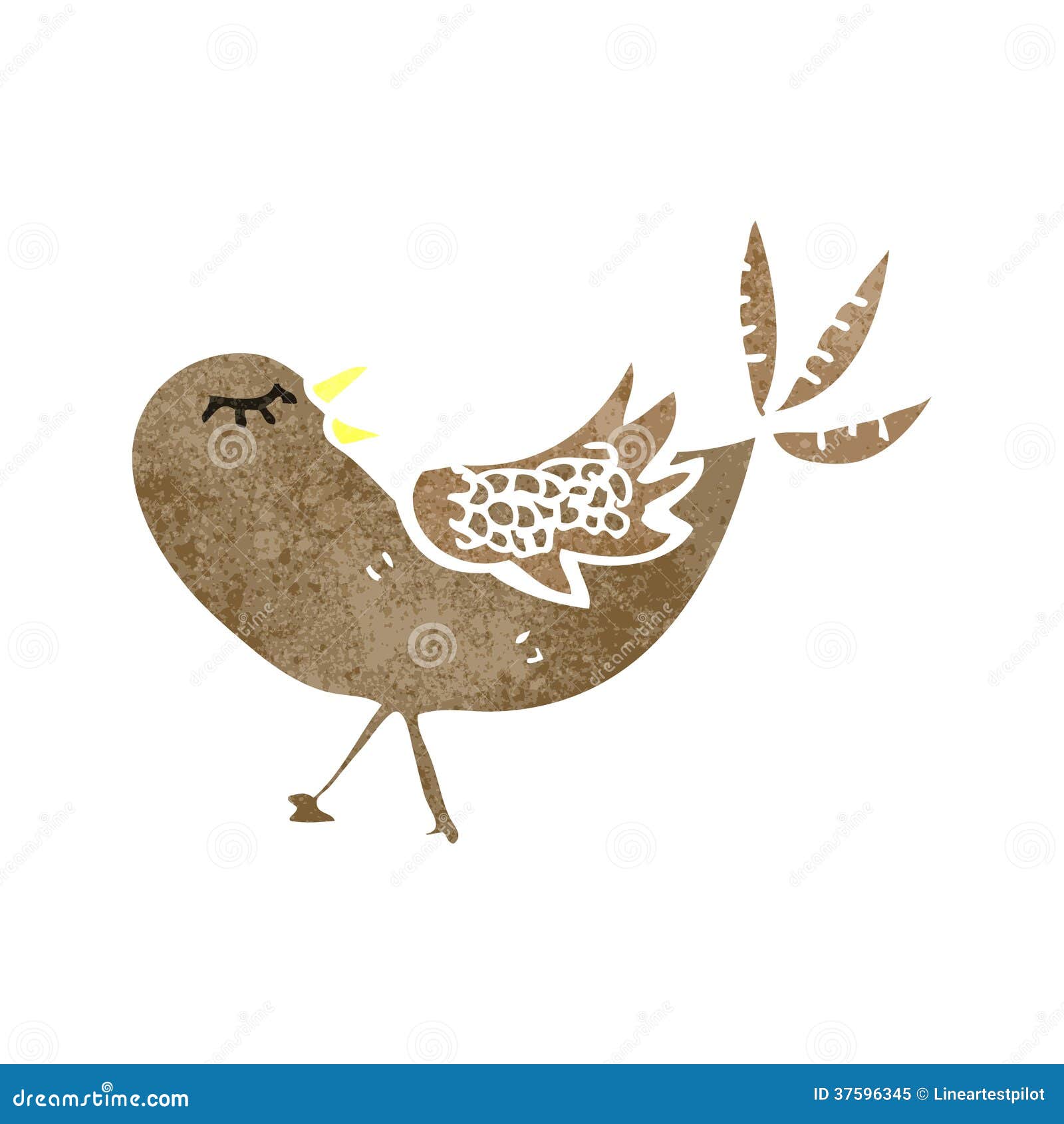 Retro cartoon bird stock vector. Illustration of retro - 37596345