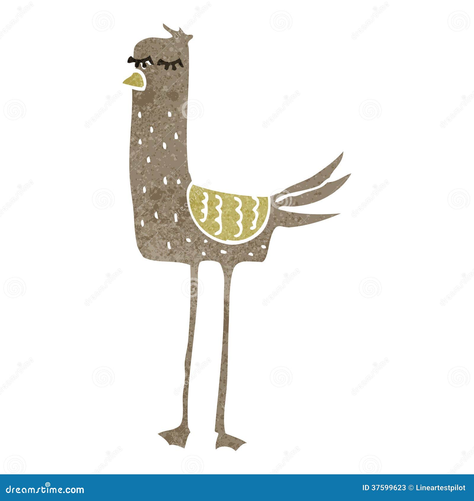 Retro cartoon bird stock vector. Illustration of painted - 37599623