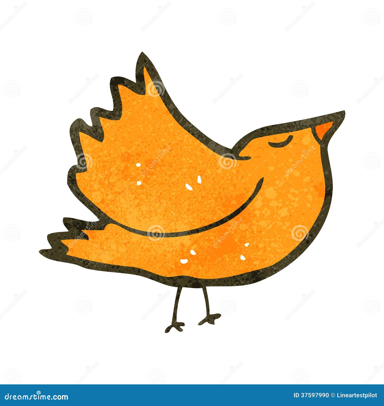 Retro Cartoon Bird Flapping Wings Stock Vector - Illustration of cute ...