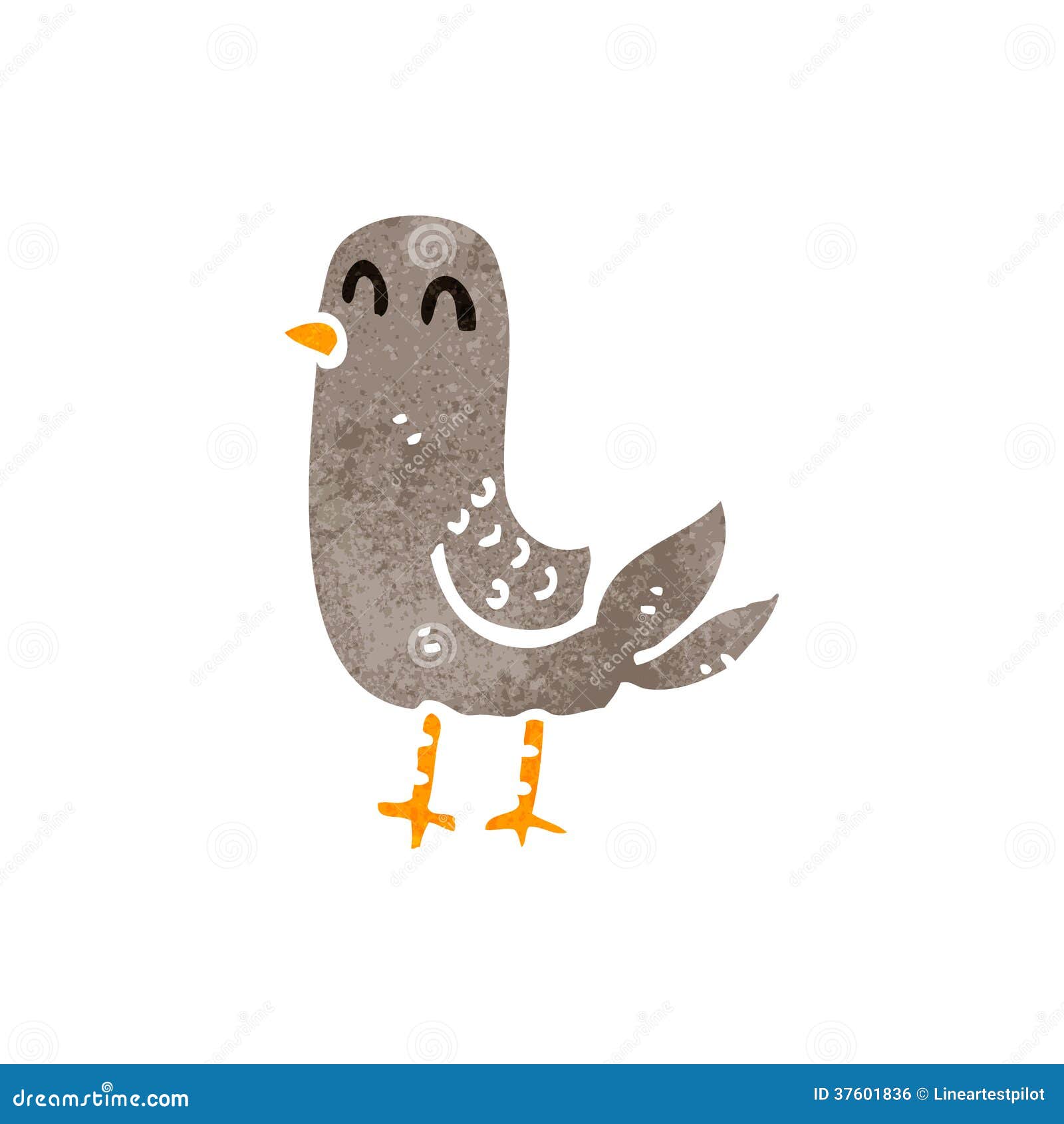 Retro cartoon bird stock illustration. Illustration of painted - 37601836