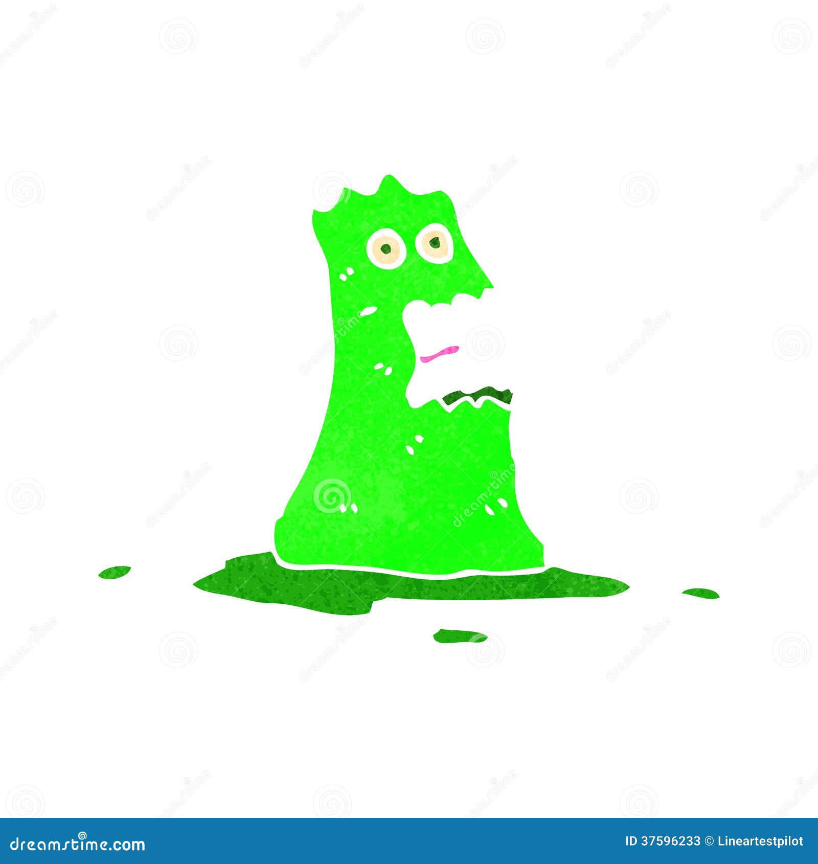 Retro cartoon blob monster stock illustration. Illustration of hand ...