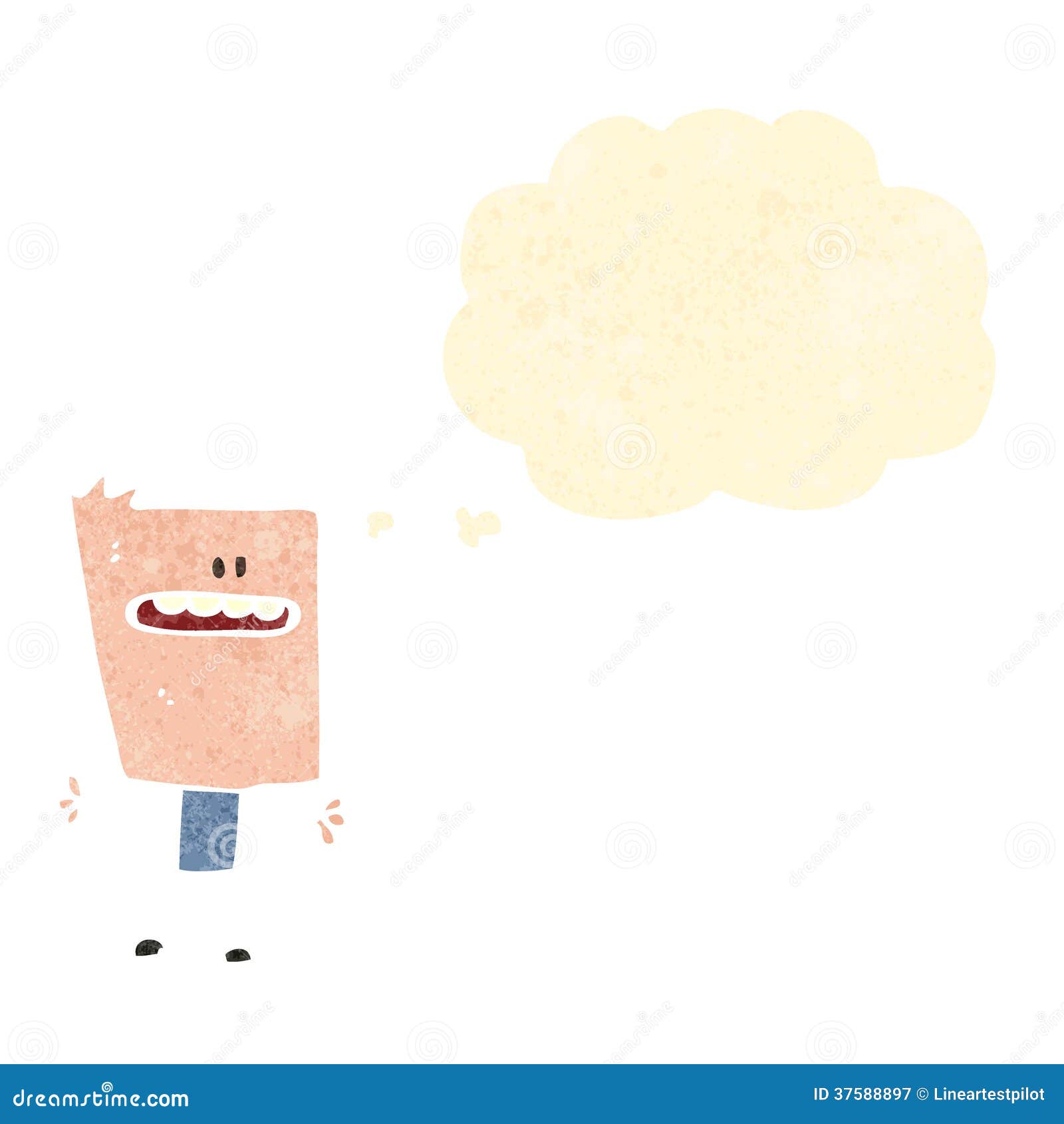 Retro Cartoon Block Head Man Stock Vector - Illustration of idea ...