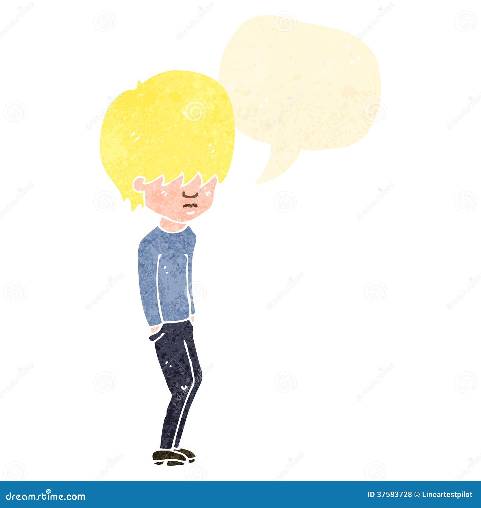 Retro Cartoon Blond Boy Speaking Stock Illustration - Illustration of ...