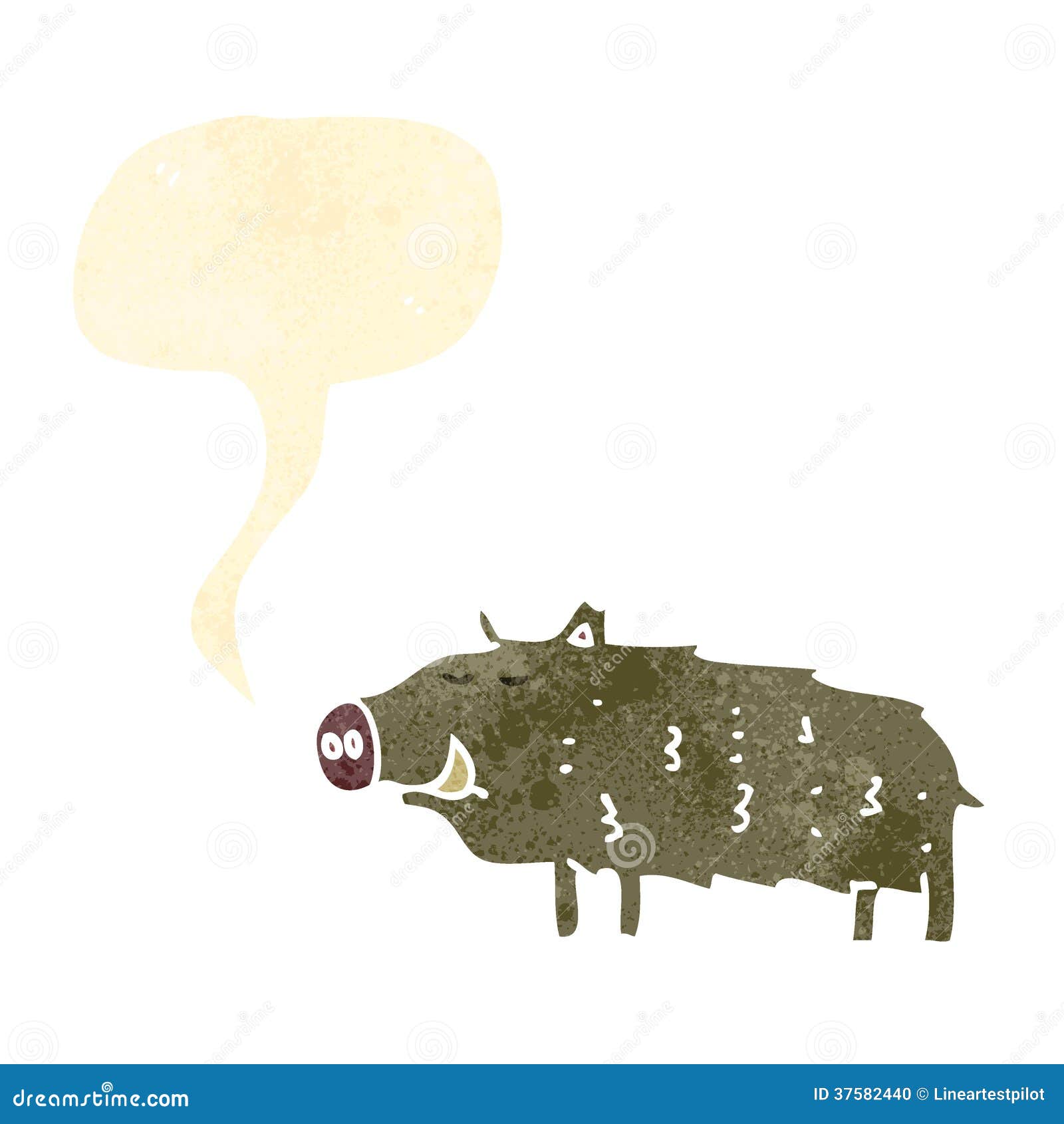 Retro cartoon boar stock vector. Illustration of traditional - 37582440
