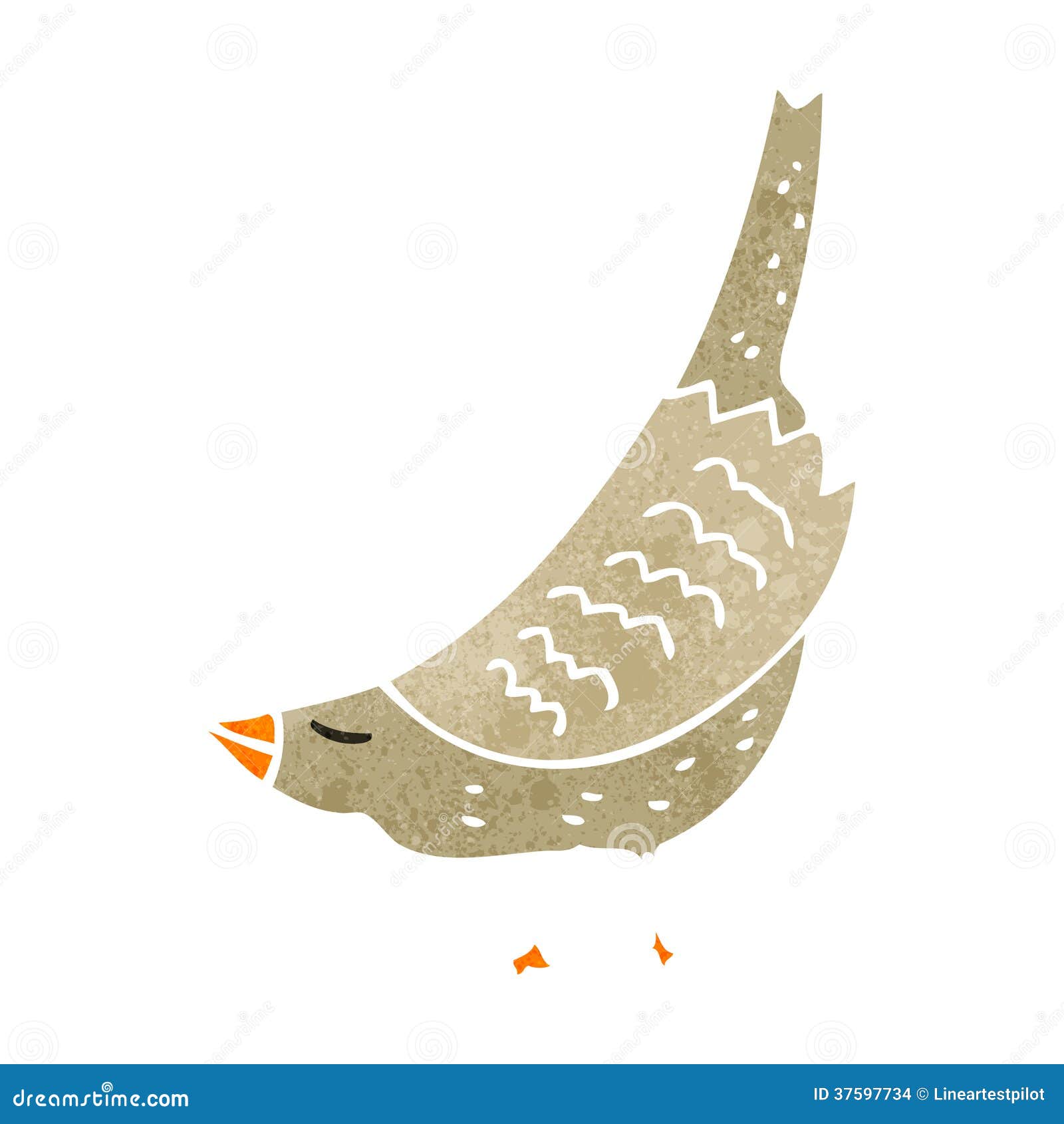 Retro Cartoon Bobbing Bird Vector Illustration | CartoonDealer.com ...