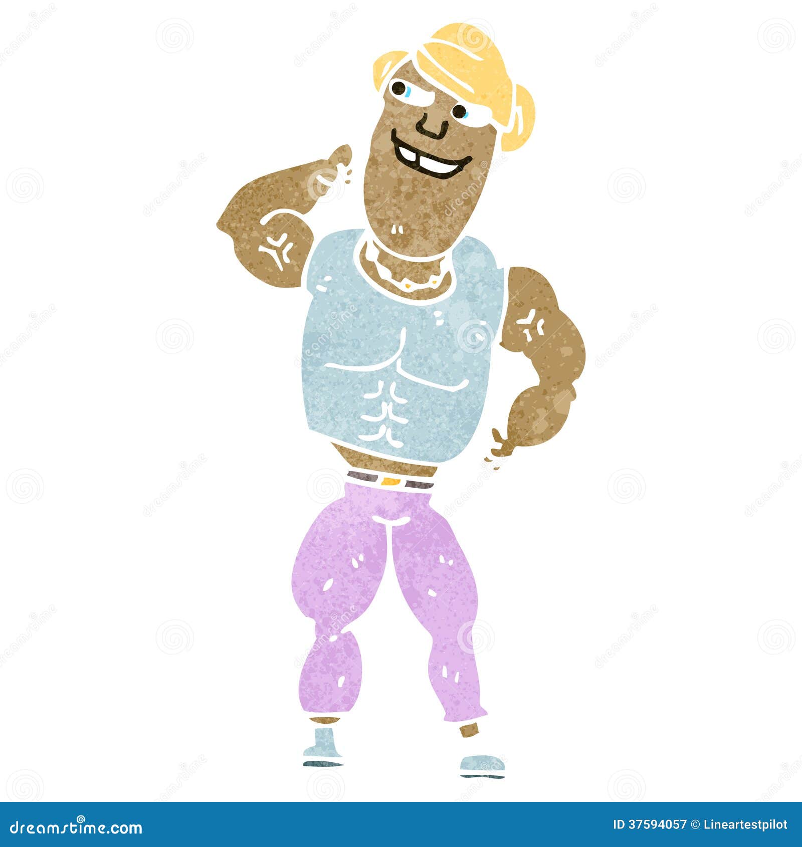 Retro cartoon body builder stock vector. Illustration of funny - 37594057