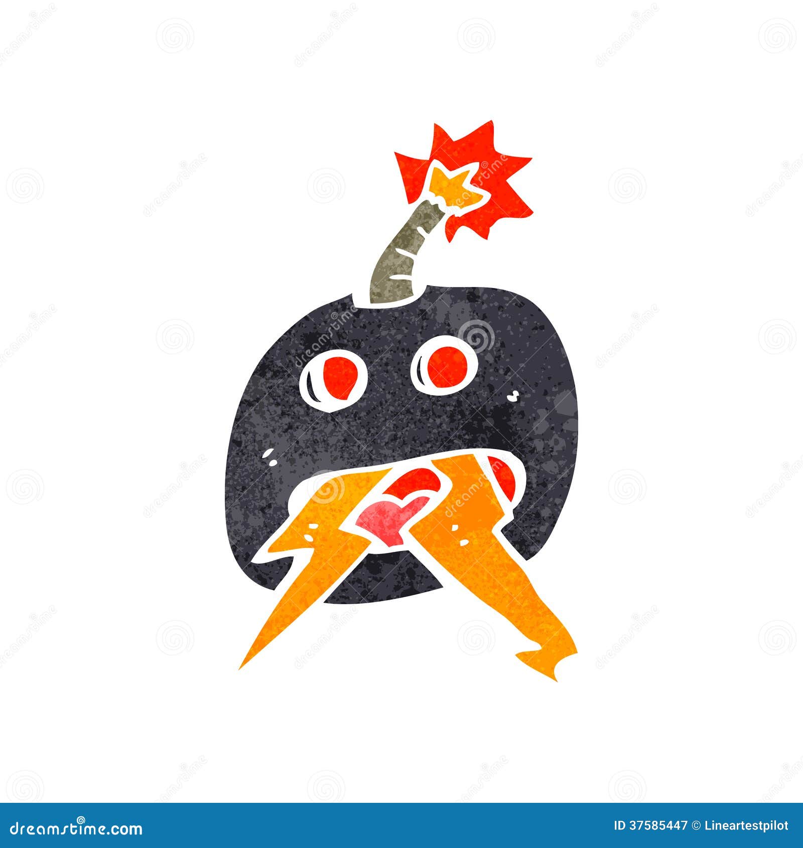 Retro cartoon bomb symbol stock vector. Illustration of cartoon - 37585447