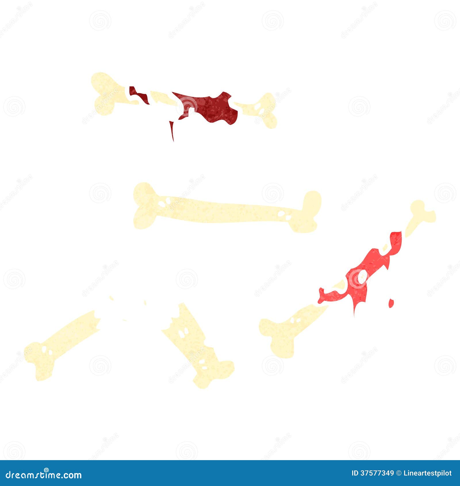Retro cartoon bone symbols stock vector. Illustration of drawing - 37577349