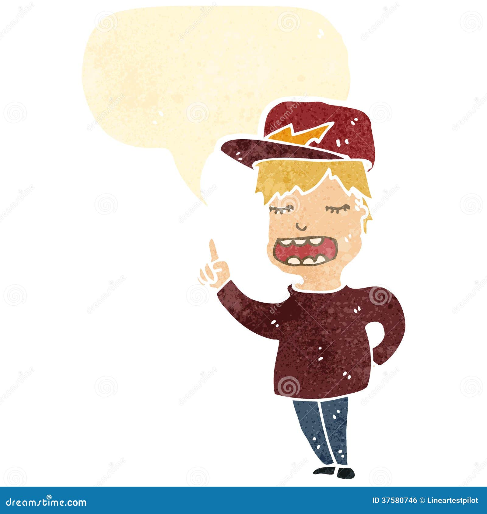 Retro Cartoon Boy Answering Question Stock Vector - Illustration of ...