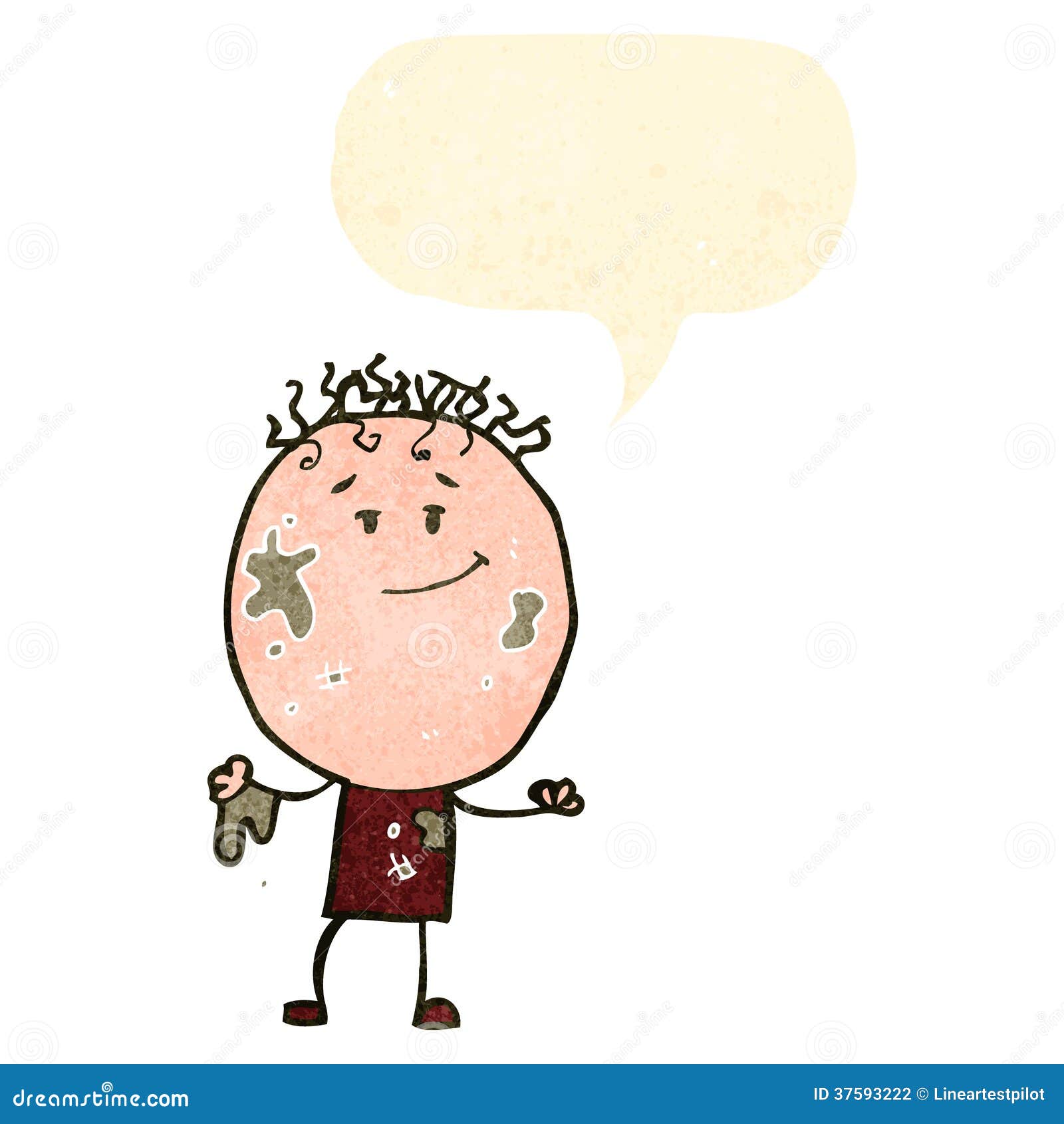 Retro Cartoon Boy Covered in Mud Stock Vector - Illustration of ...