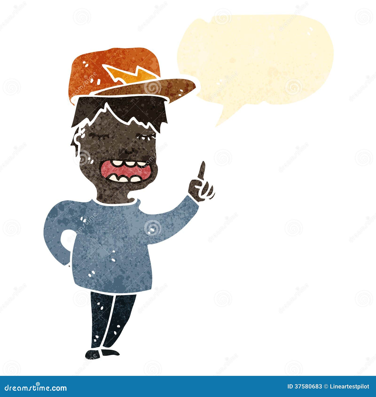 Retro Cartoon Boy Explaining Idea Stock Vector - Illustration of hand ...