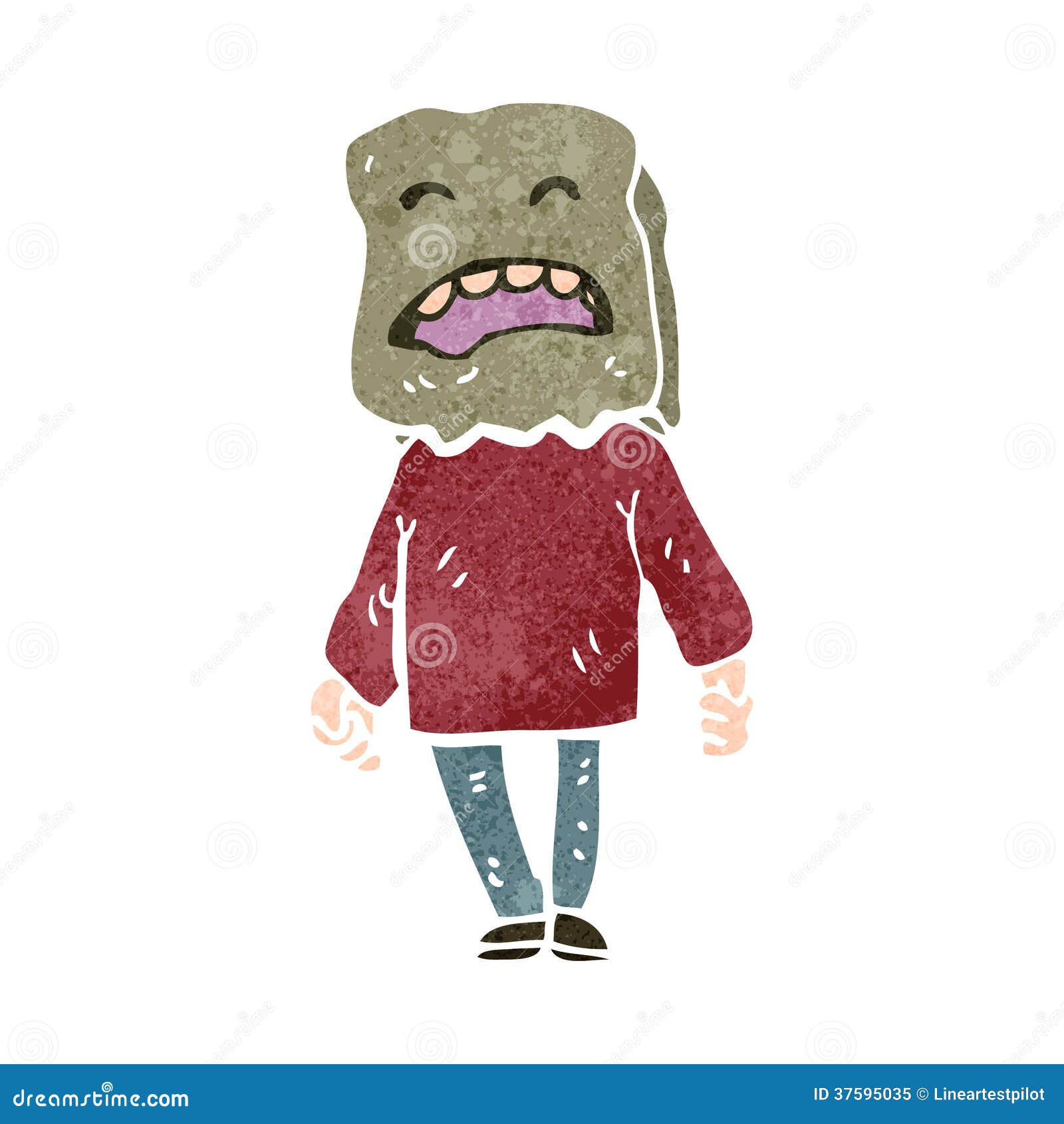 Retro Cartoon Boy with Paper Bag on Head Stock Vector - Illustration of ...
