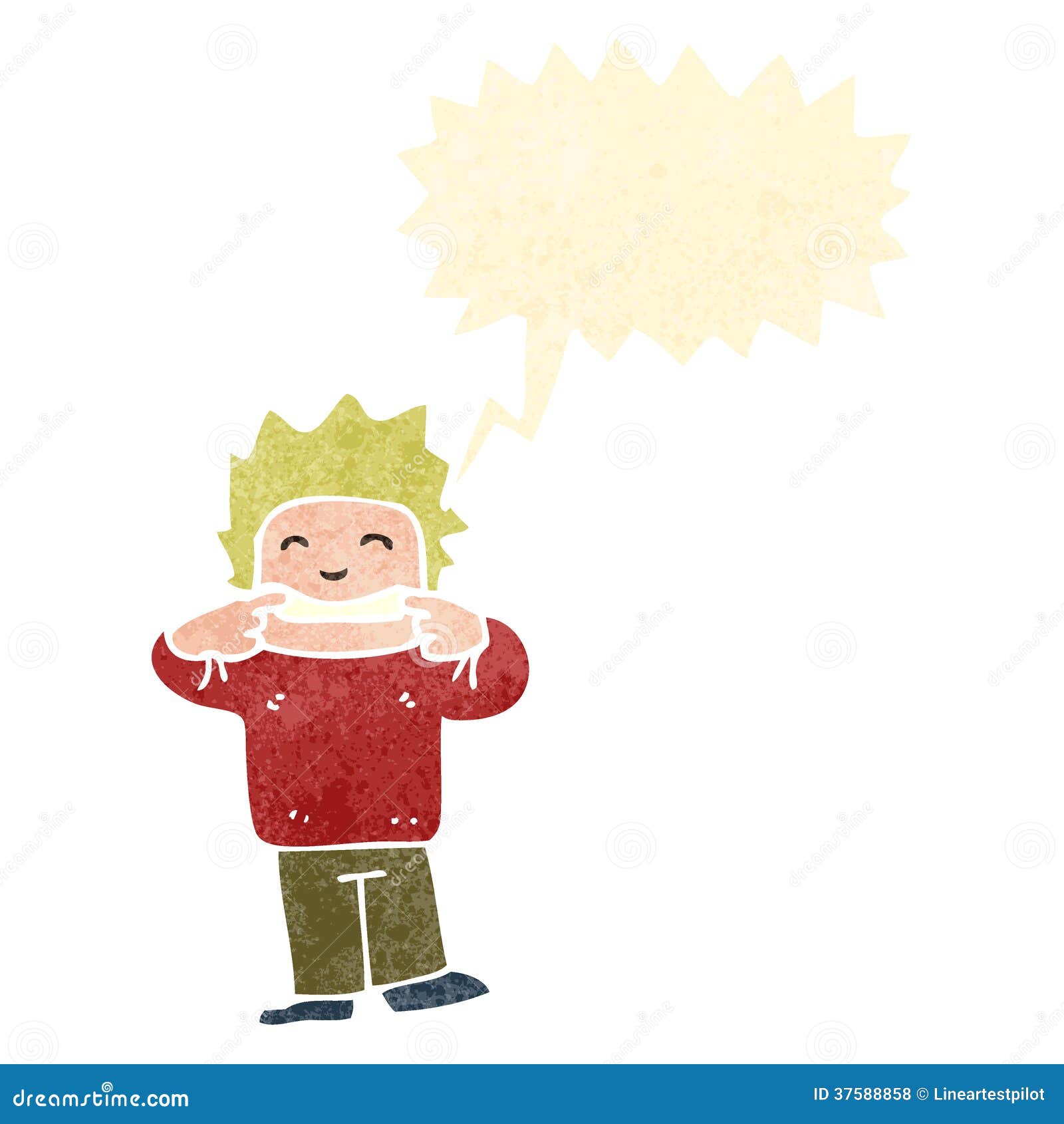 Retro Cartoon Boy Pulling Face Stock Vector - Illustration of crazy ...