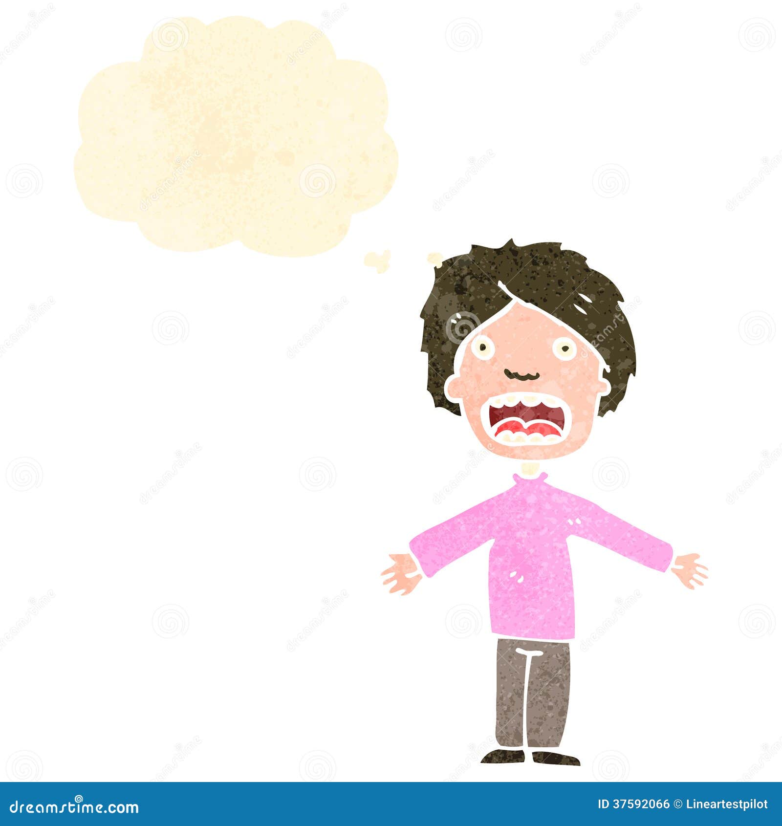 Retro Cartoon Boy Shrugging Shoulders Stock Vector - Illustration of ...