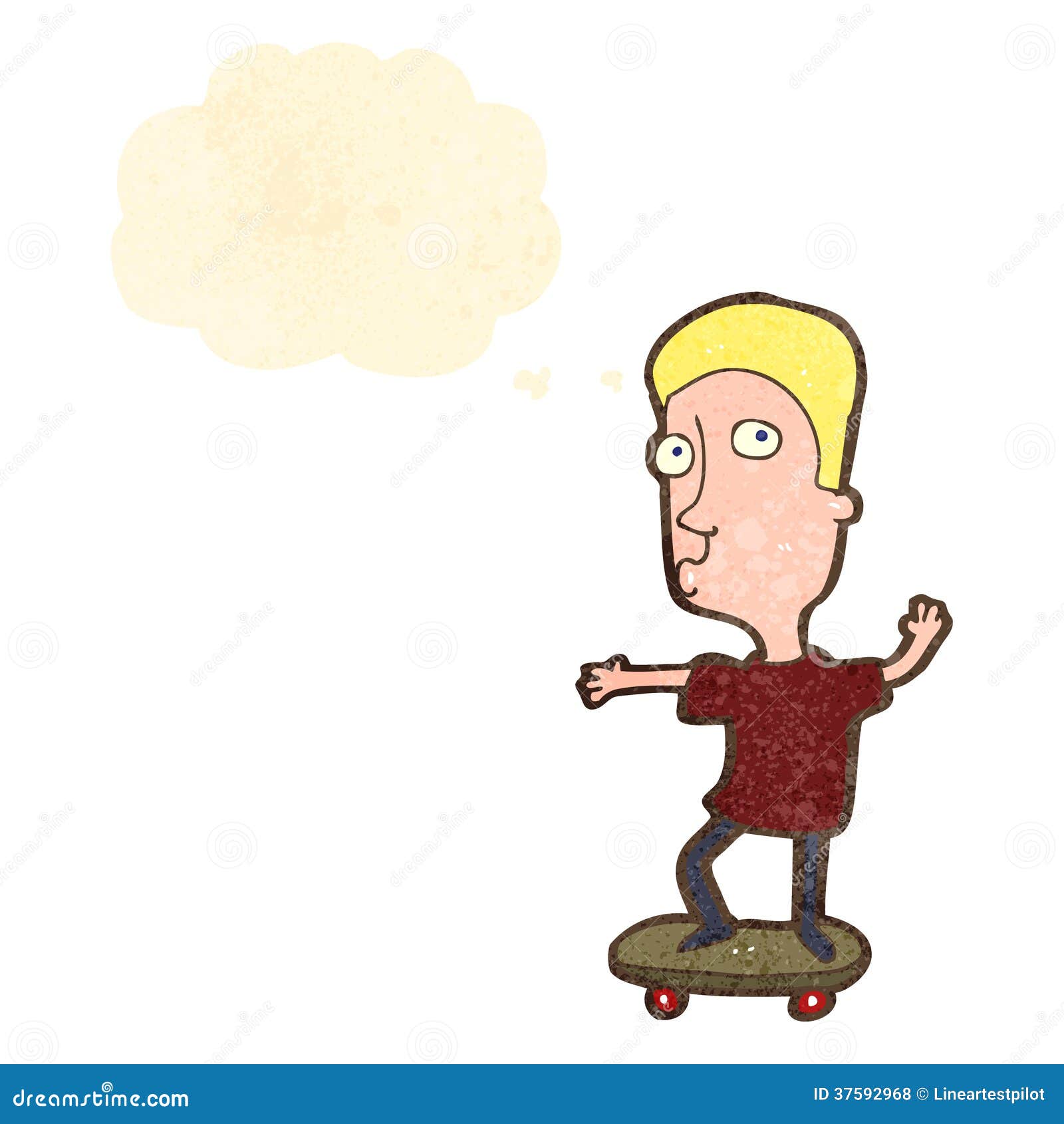 Retro Cartoon Boy on Skateboard Stock Vector - Illustration of retro ...