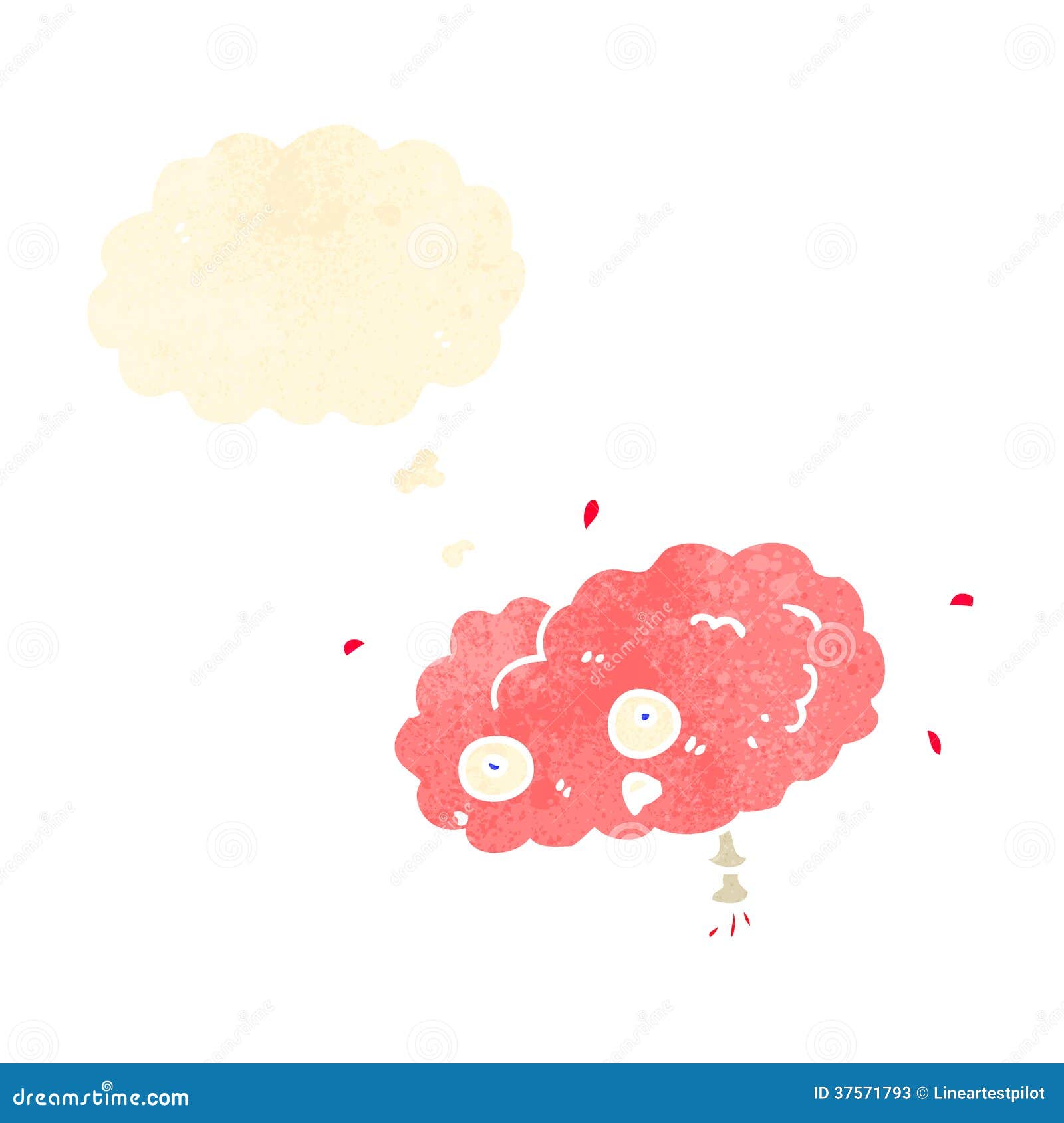 Retro cartoon brain stock vector. Illustration of watercolor - 37571793