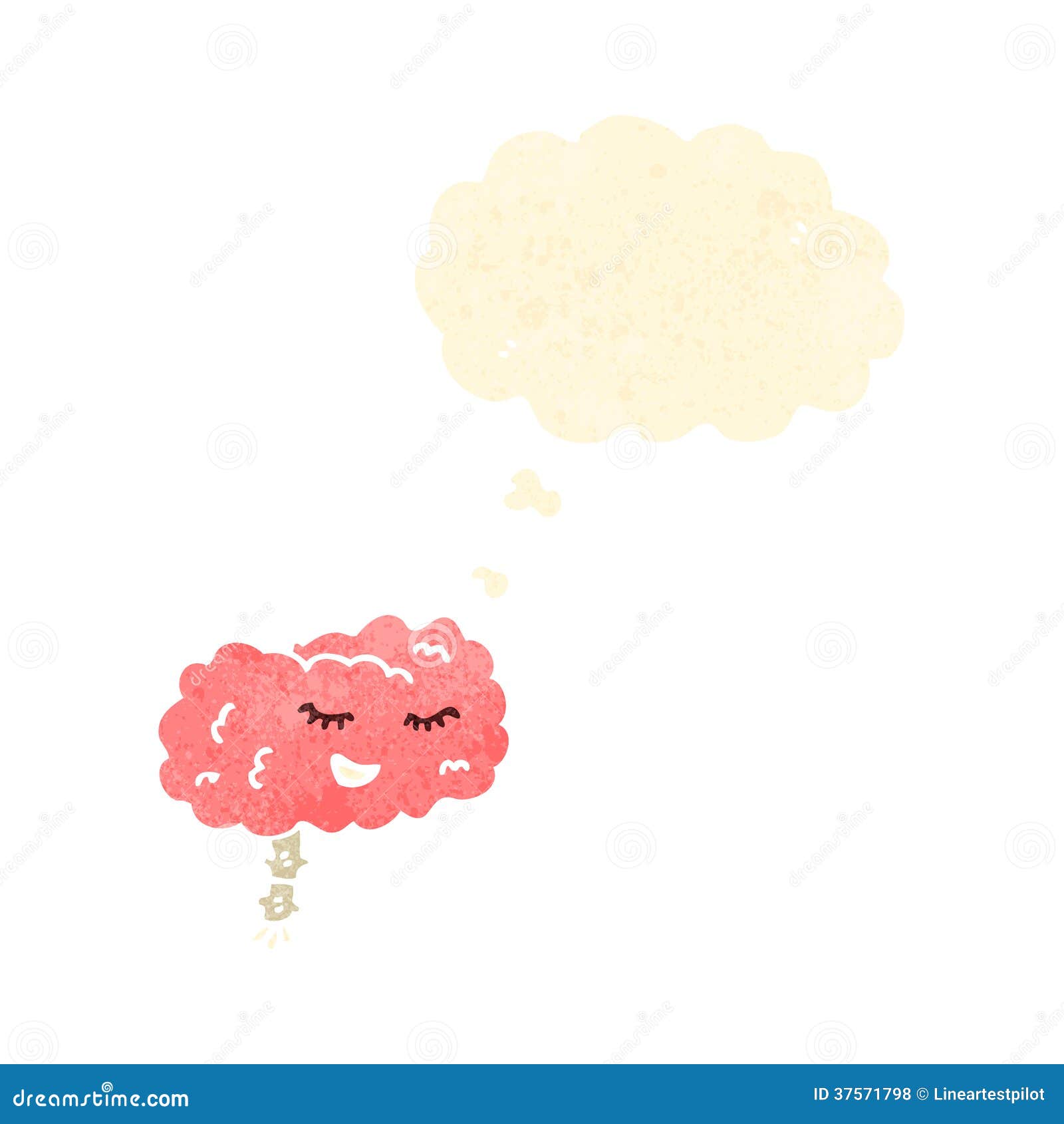 Retro cartoon brain stock vector. Illustration of thinking - 37571798