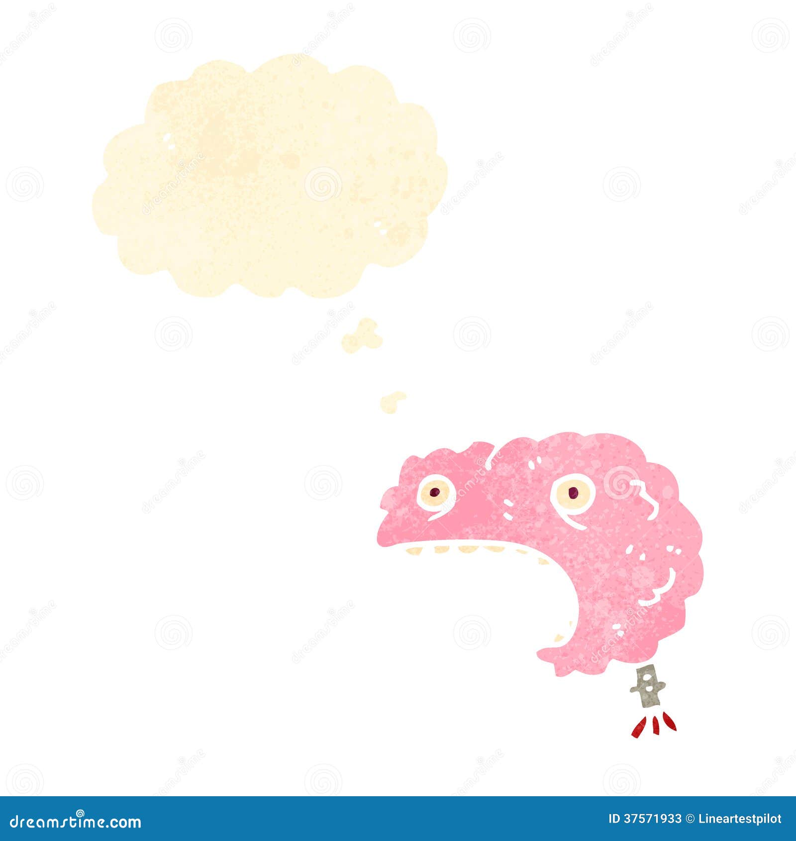 Retro cartoon brain stock vector. Illustration of drawn - 37571933