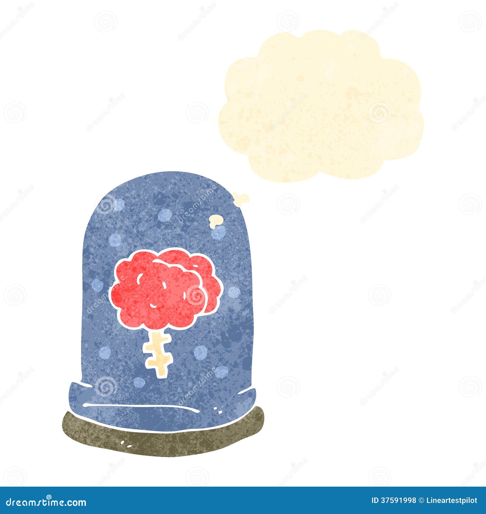 Retro cartoon brain in jar stock vector. Illustration of traditional ...