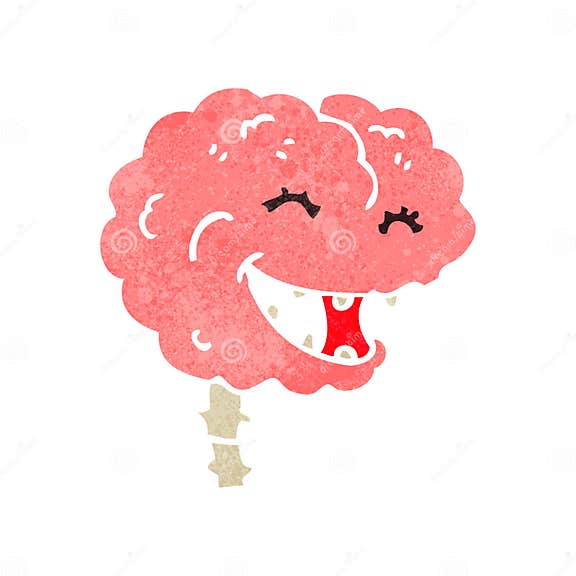 Retro cartoon brain stock vector. Illustration of drawn - 37598372