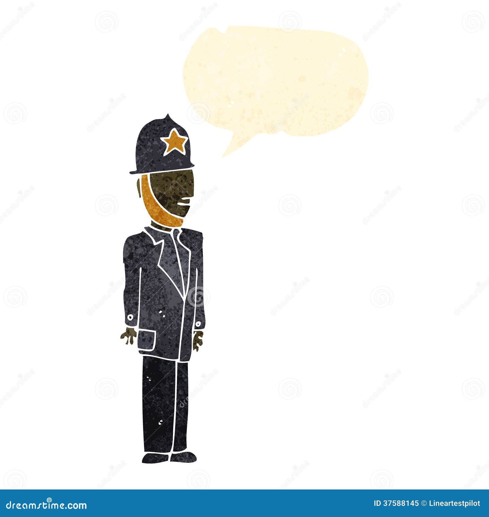 Retro Cartoon British Policeman Stock Illustration - Illustration of ...