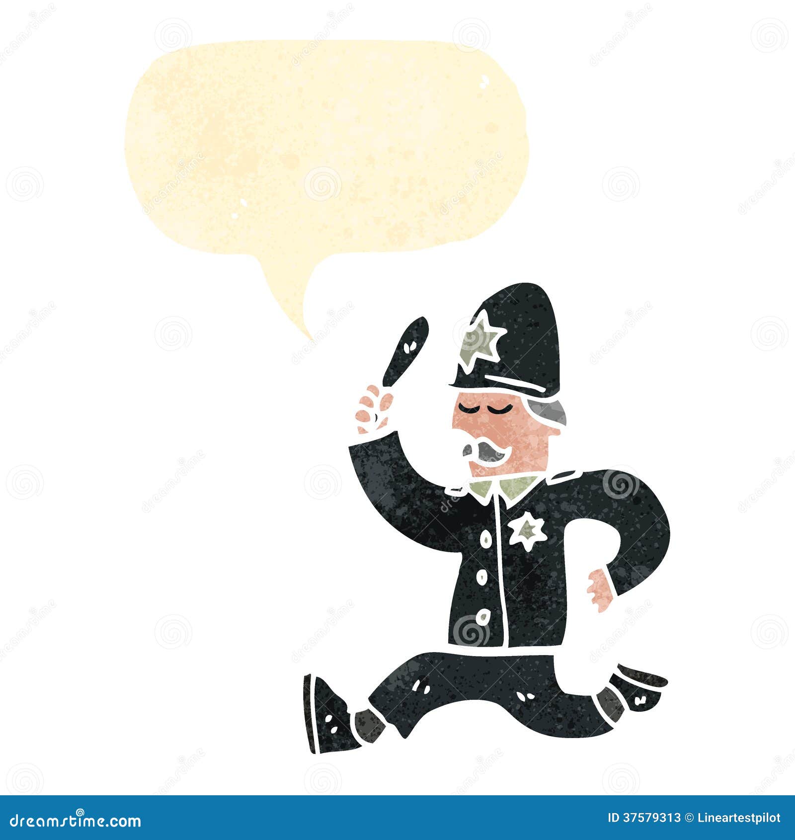 Retro Cartoon British Policeman Chasing Stock Vector - Illustration of ...