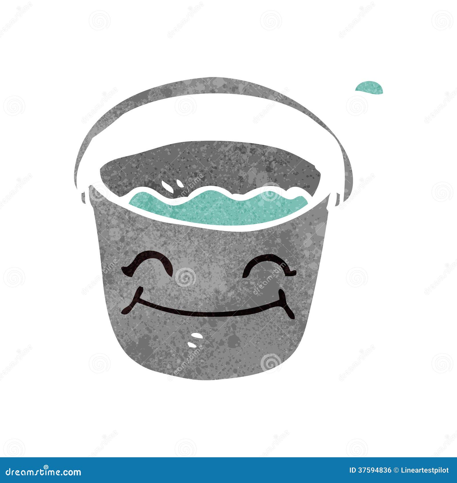 Retro cartoon bucket stock vector. Illustration of textured - 37594836