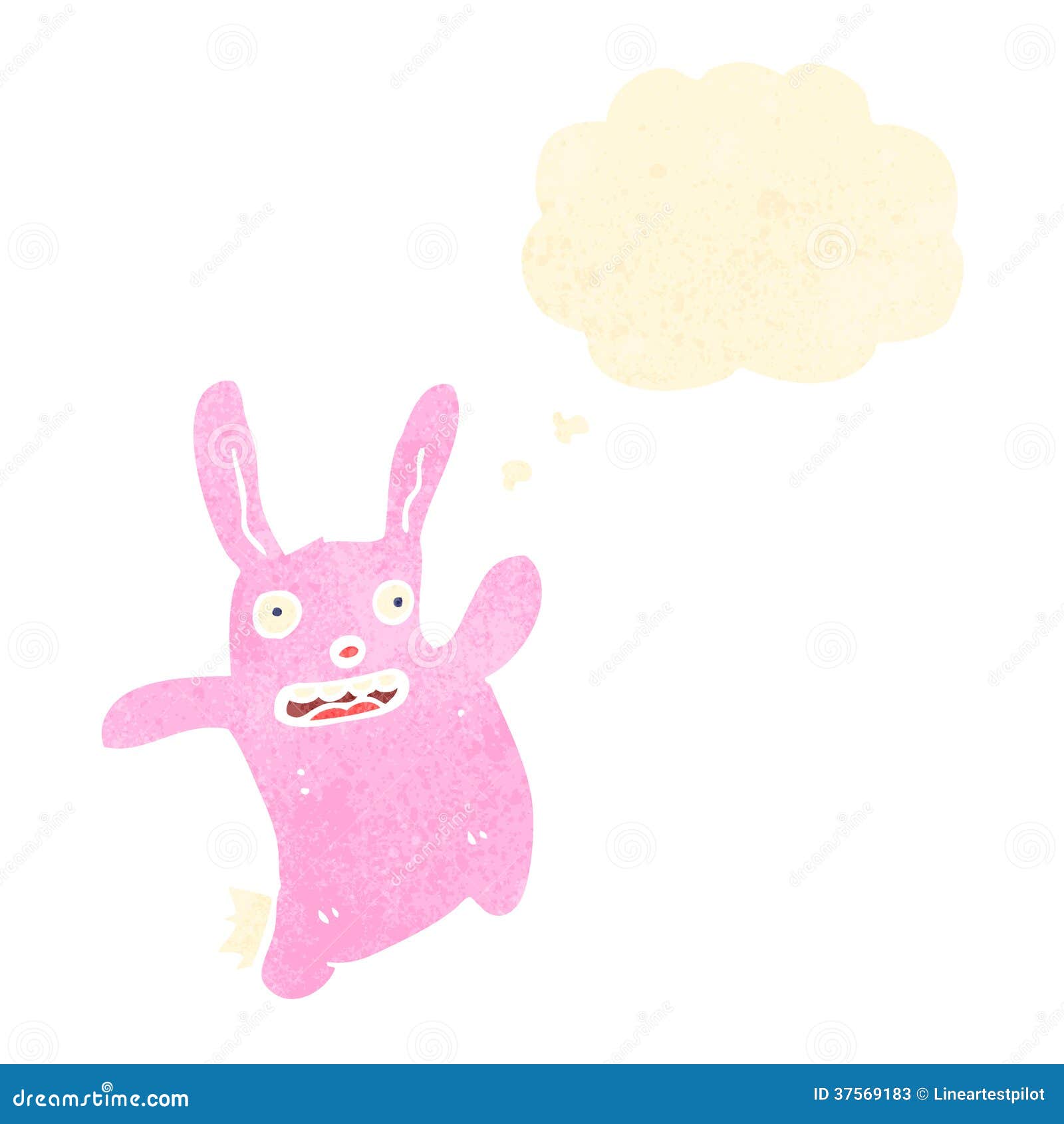Retro cartoon bunny rabbit stock vector. Illustration of watercolor ...